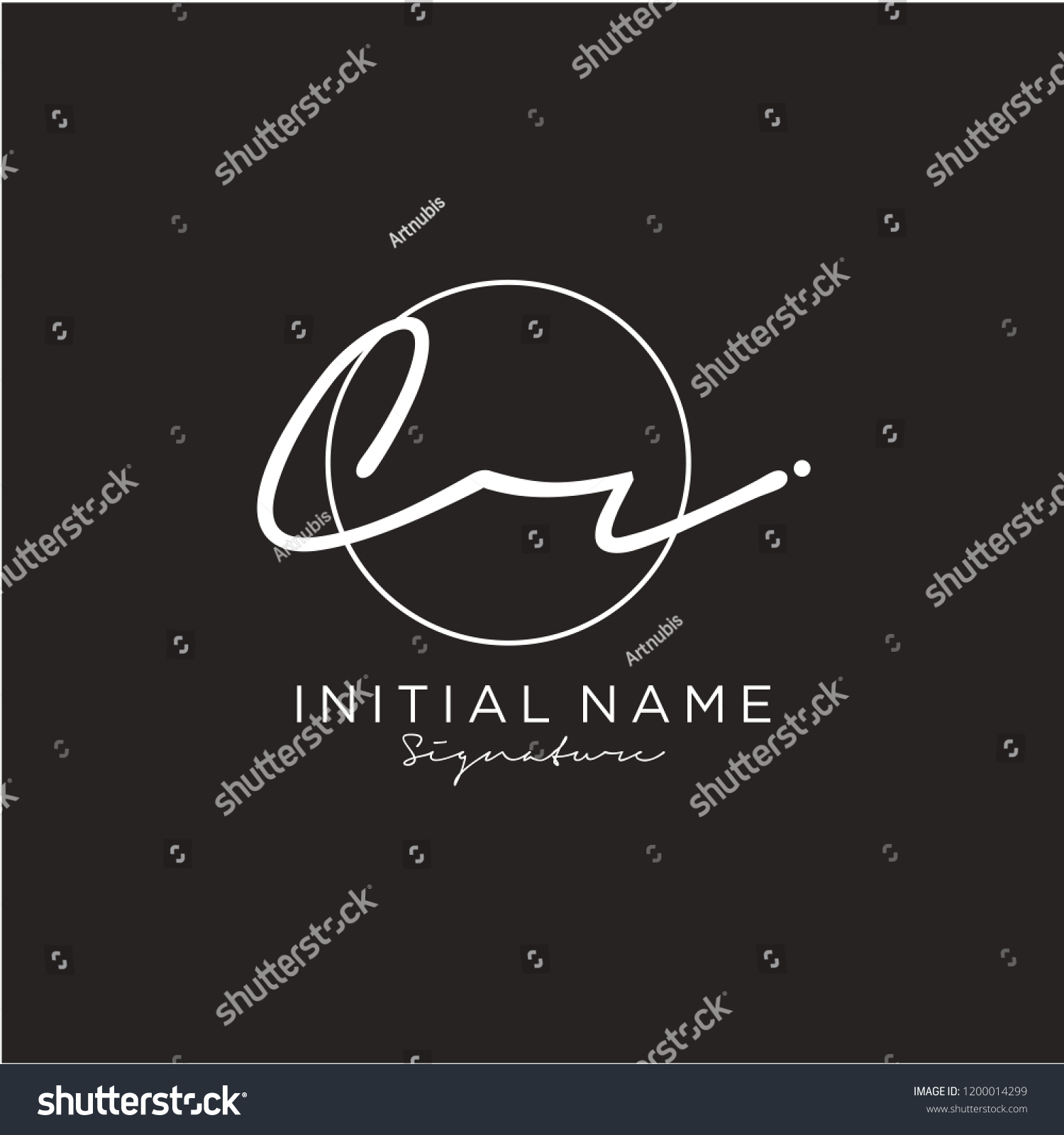 C R Signature Initial Logo Template Stock Vector (Royalty Free ...