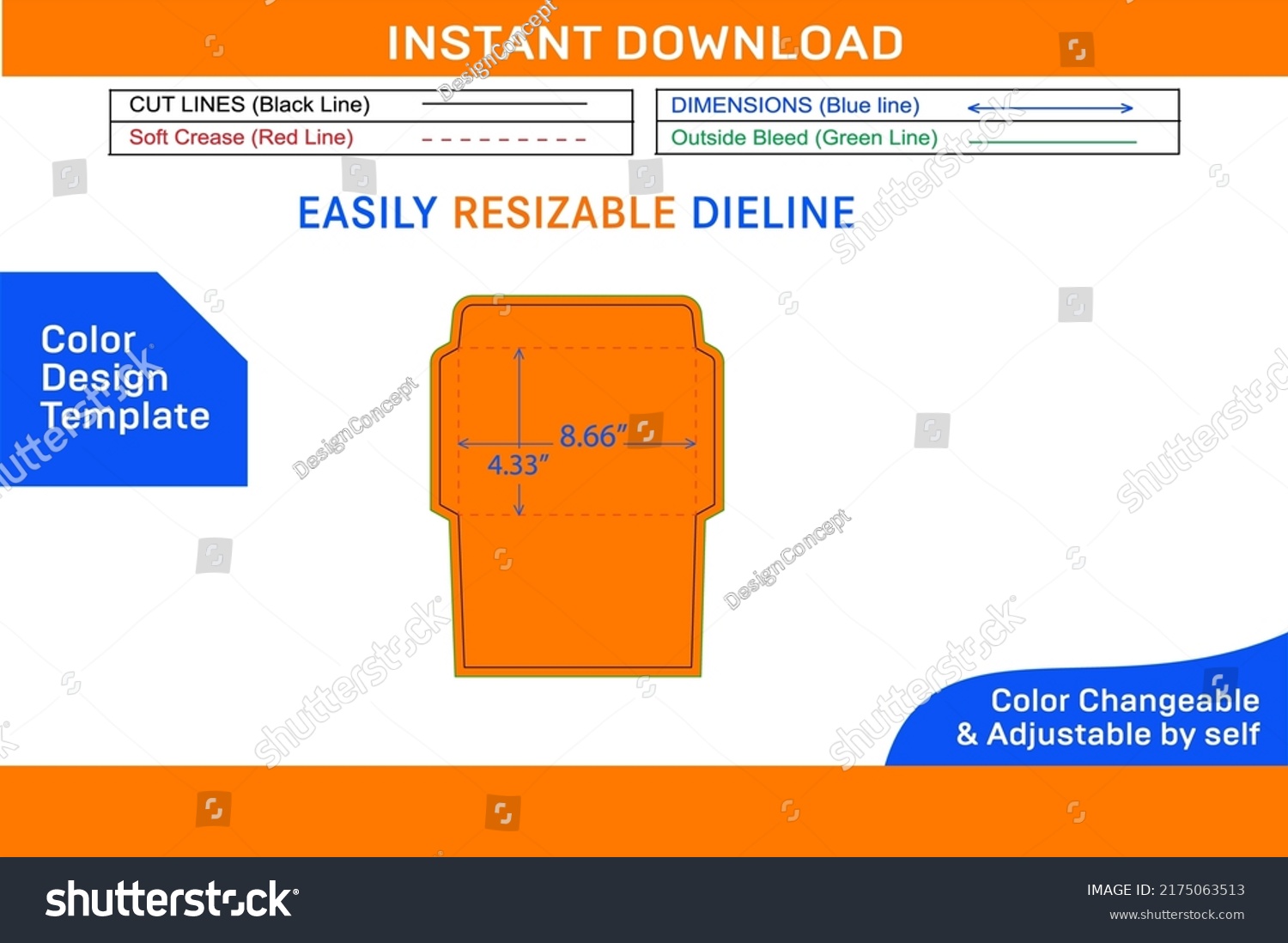 C6 Size Document Envelope 45x64 Inch Stock Vector (Royalty Free ...