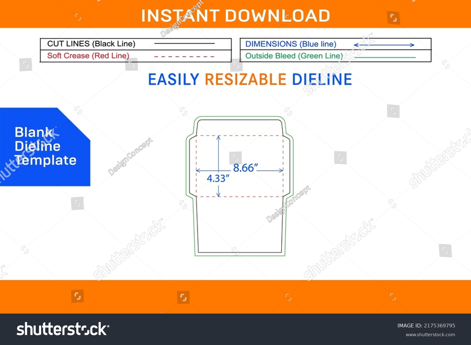 C6 Size Document Envelope 45x64 Inch Stock Vector (Royalty Free ...