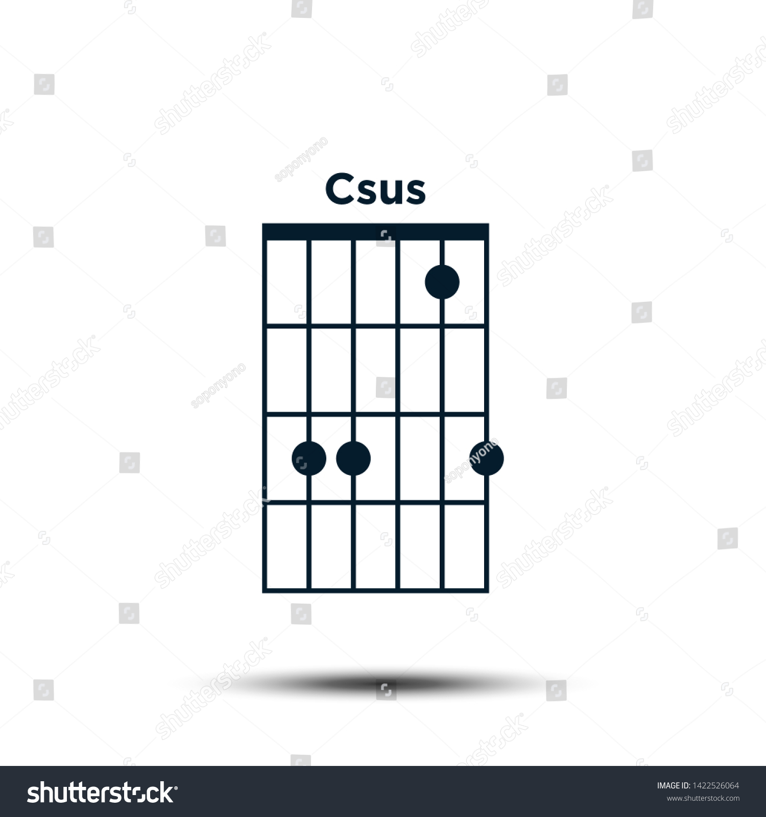 C Sus Basic Guitar Chord Chart Stock Vector (Royalty Free) 1422526064 ...