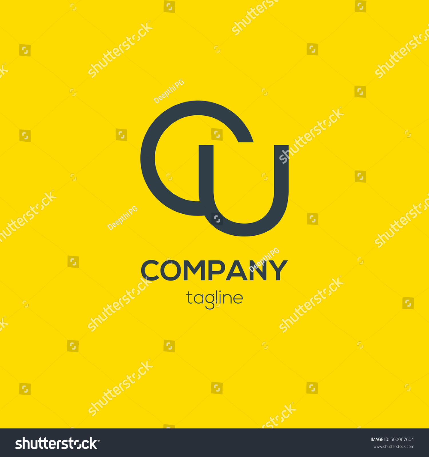 C U Letter Logo Design Stock Vector (Royalty Free) 500067604 | Shutterstock