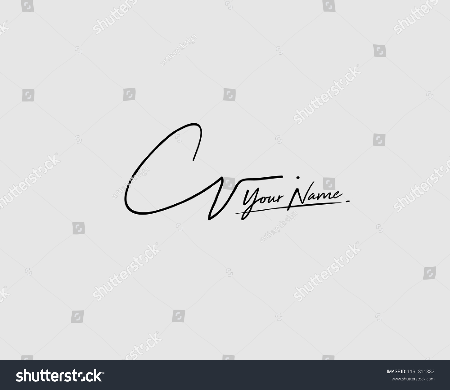 C V Cv Signature Initial Logo Stock Vector (Royalty Free) 1191811882 ...