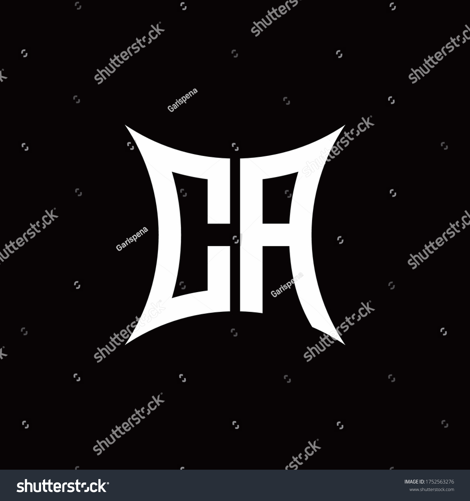 Ca Monogram Logo Sharped Shape Design Stock Vector (Royalty Free ...