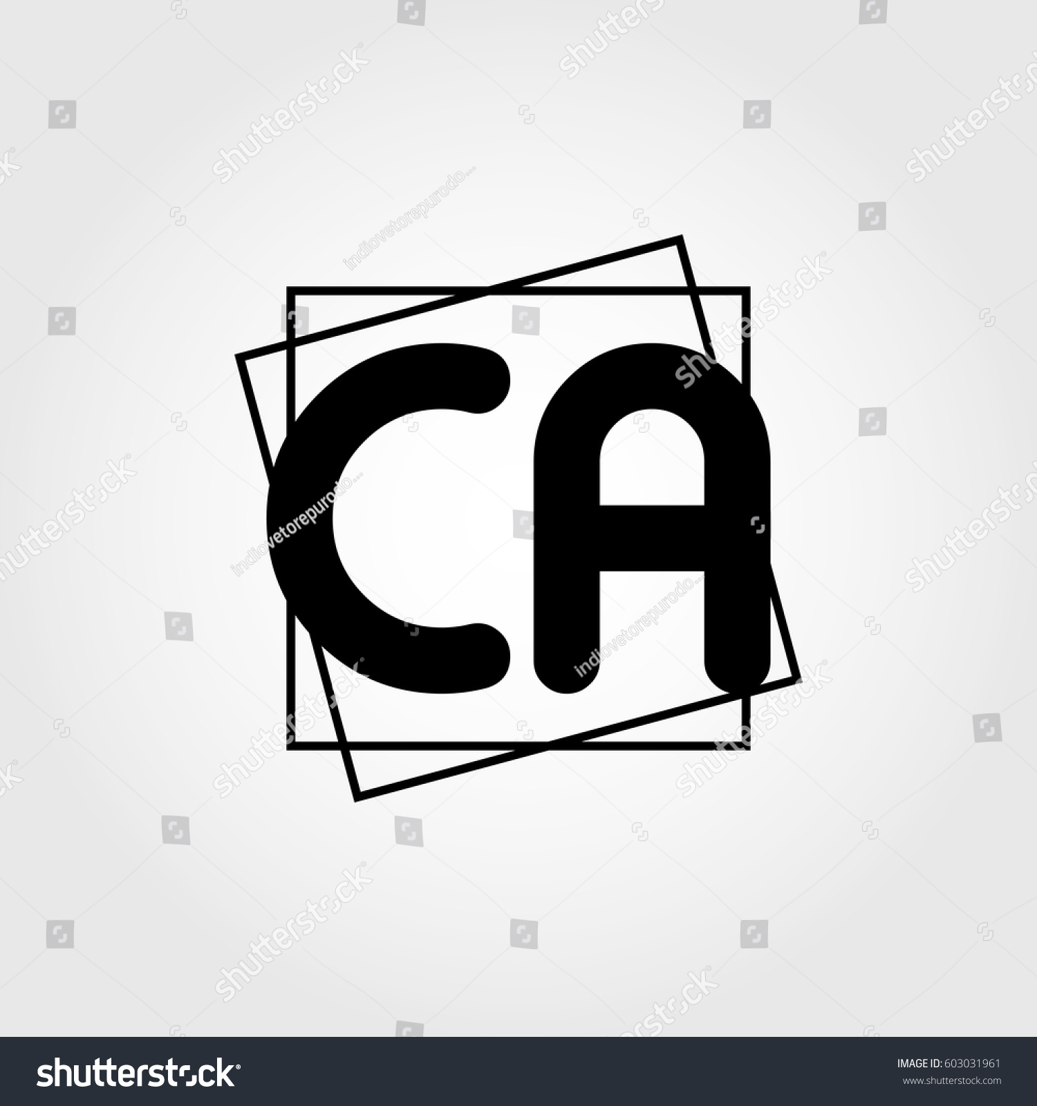 Ca Uppercase Initials Square Frame Business Stock Vector (Royalty Free ...