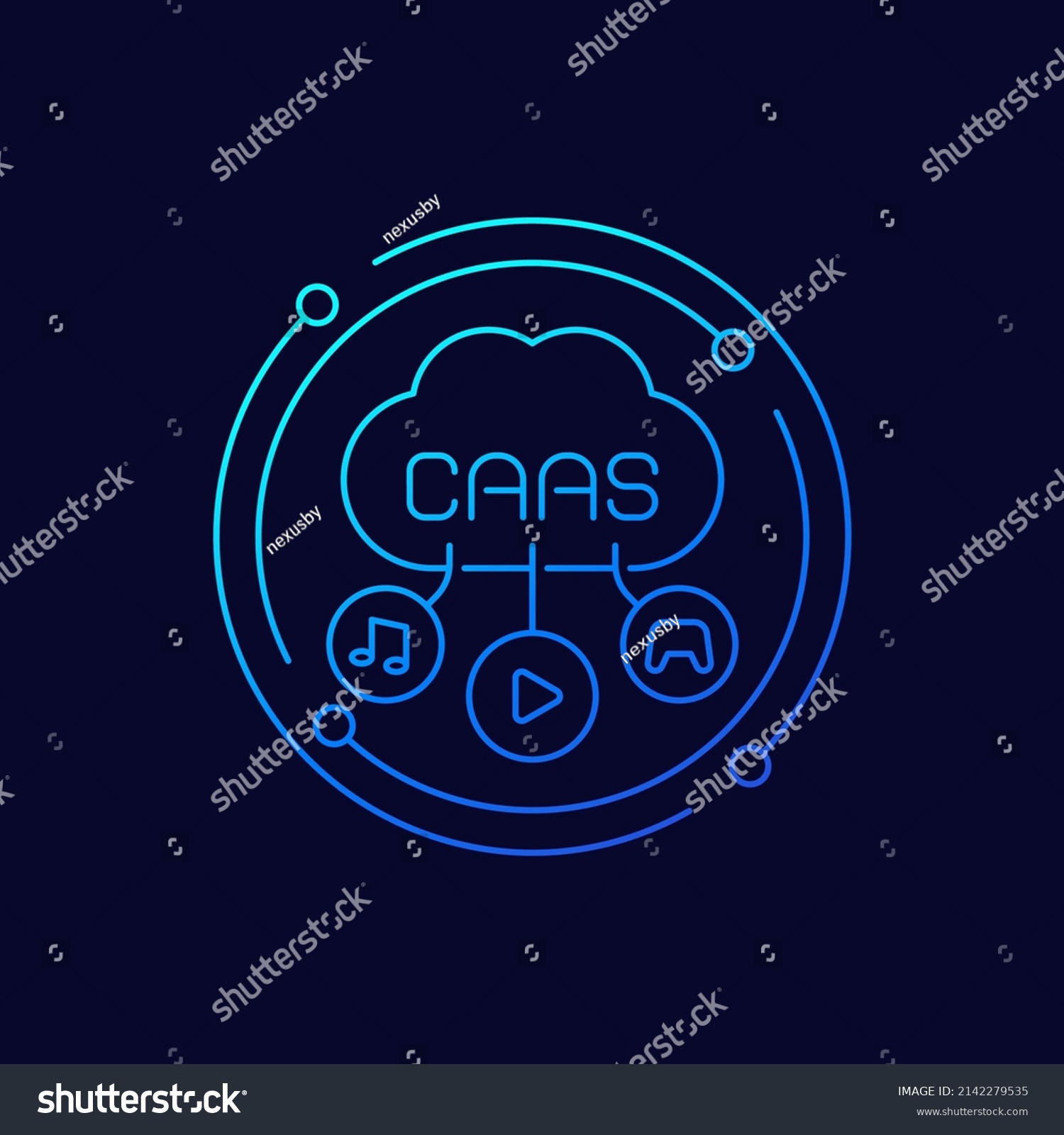 Caas Icon Content Service Linear Vector Stock Vector (Royalty Free ...