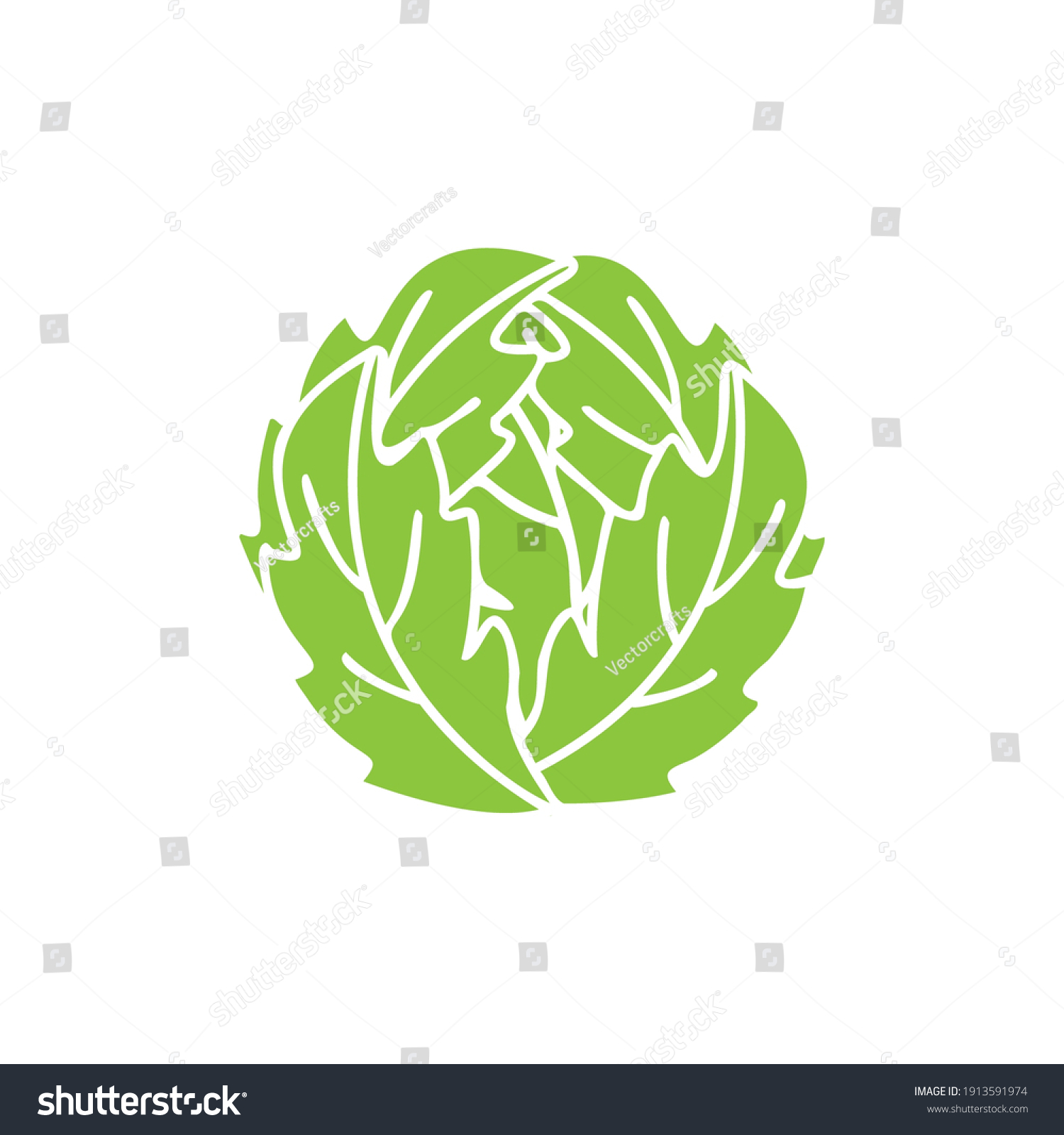 Cabbage Icon Design Template Vector Isolated Stock Vector (Royalty Free ...