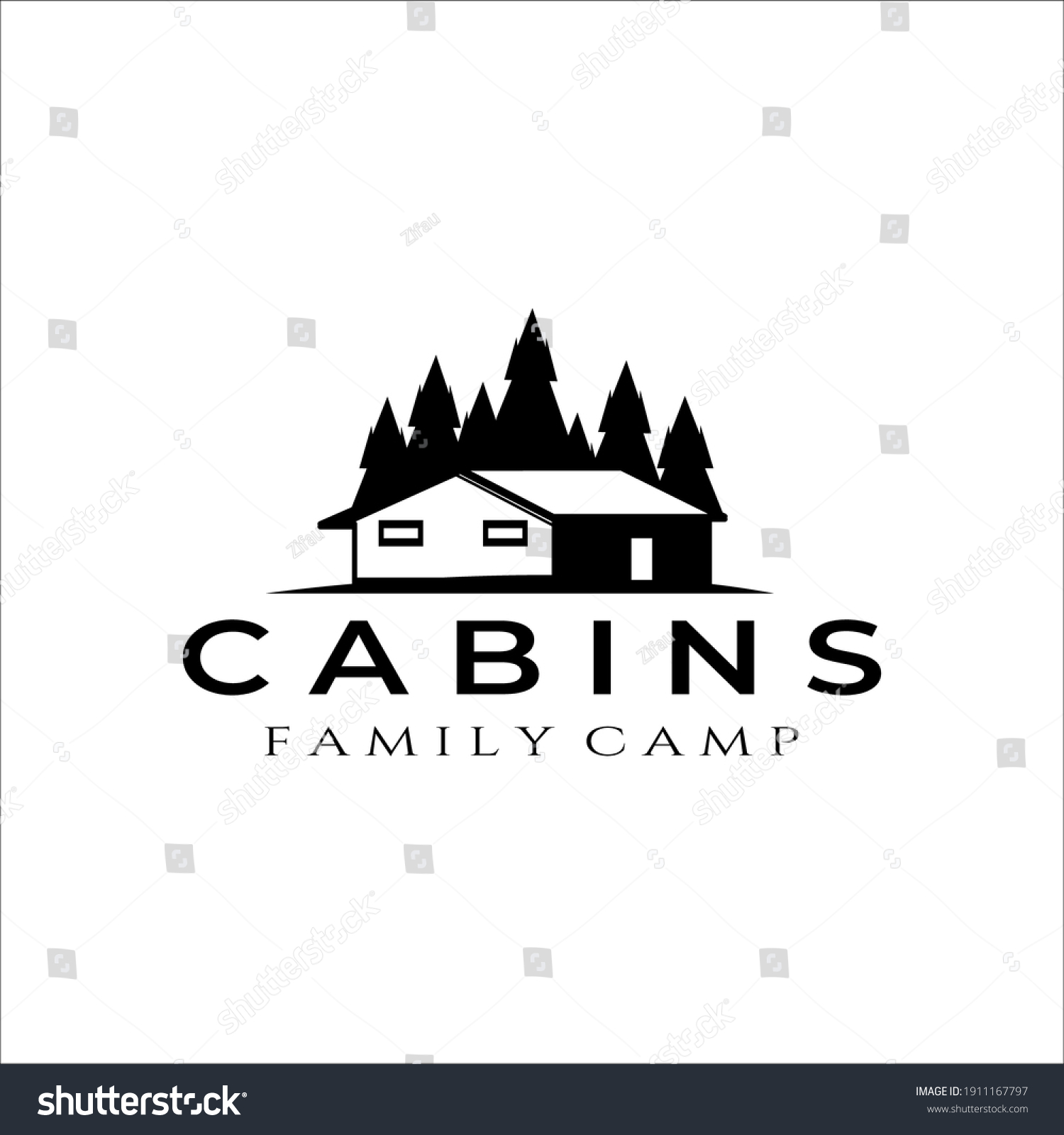 Cabins Logo Vector Illustration Design Simple Stock Vector (Royalty ...