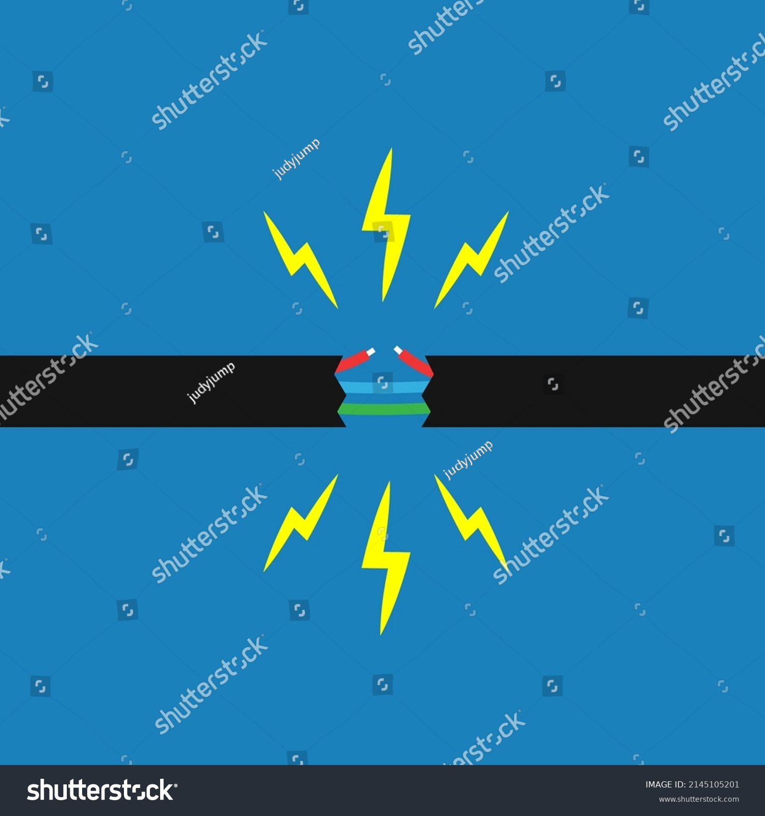 Cable Break Cartoon Vector Free Space Stock Vector (Royalty Free ...