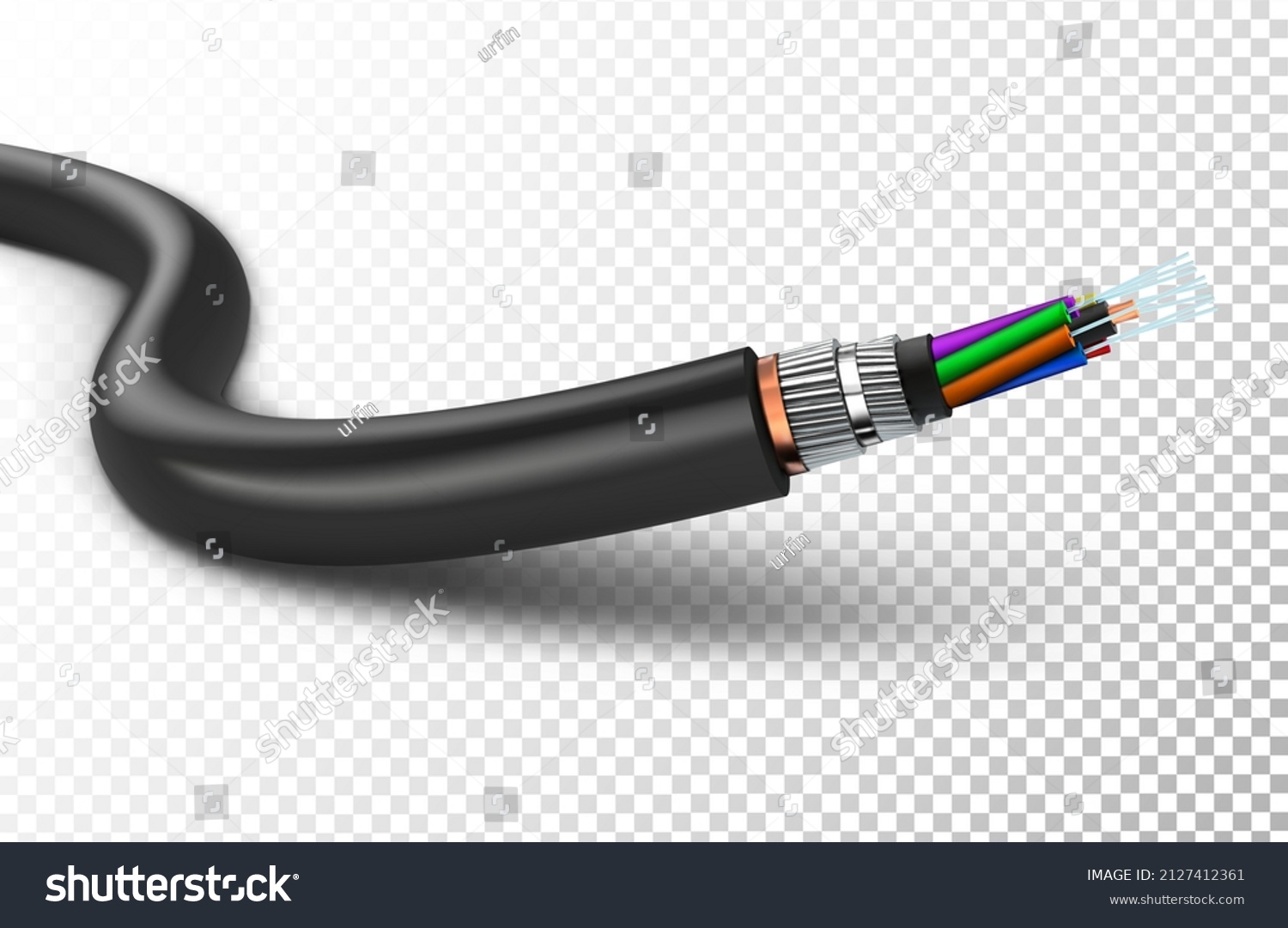 Cable Curl Structure On Transparent Background Stock Vector (Royalty ...