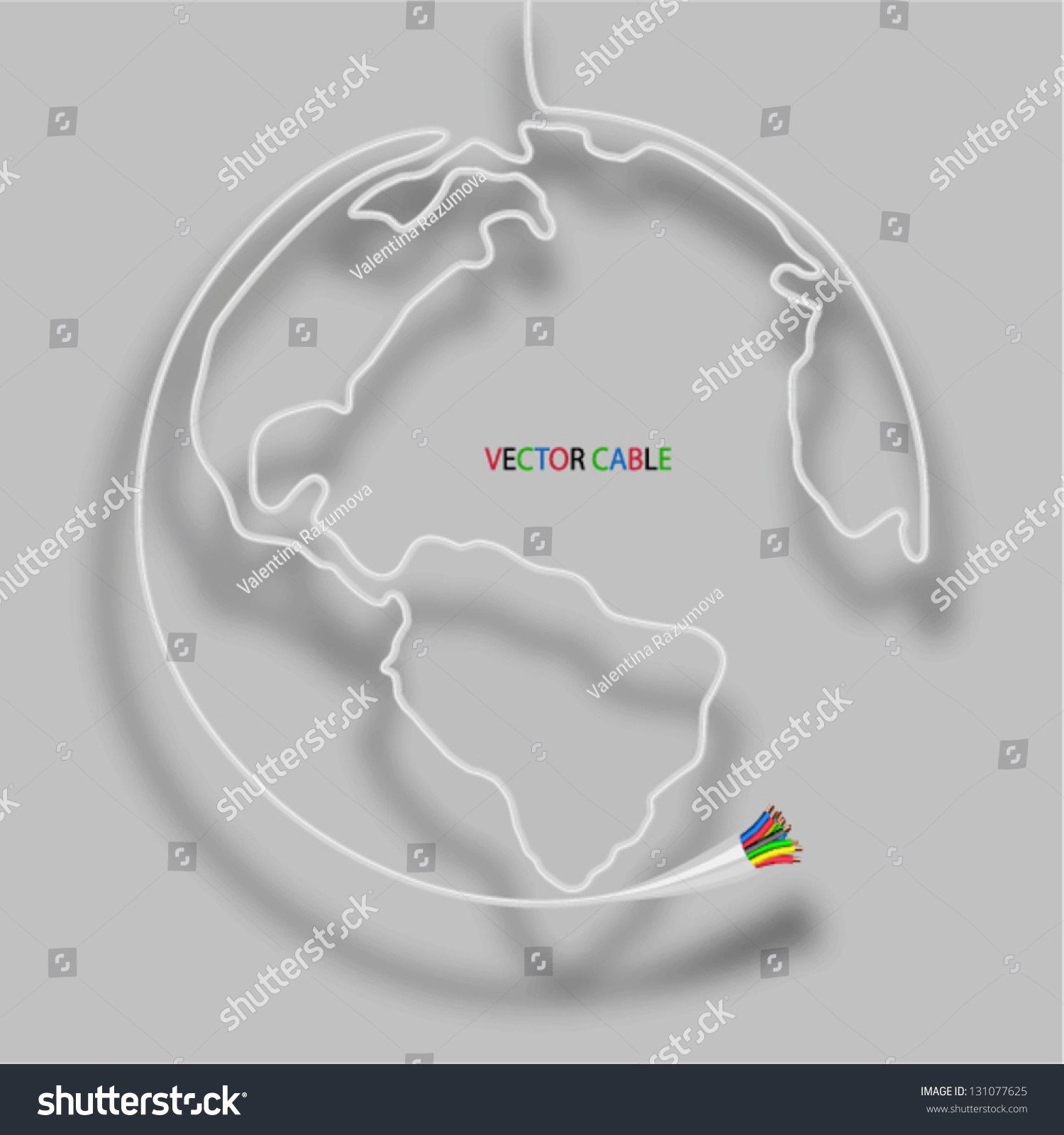 Cable Globe Vector Illustration Stock Vector (Royalty Free) 131077625