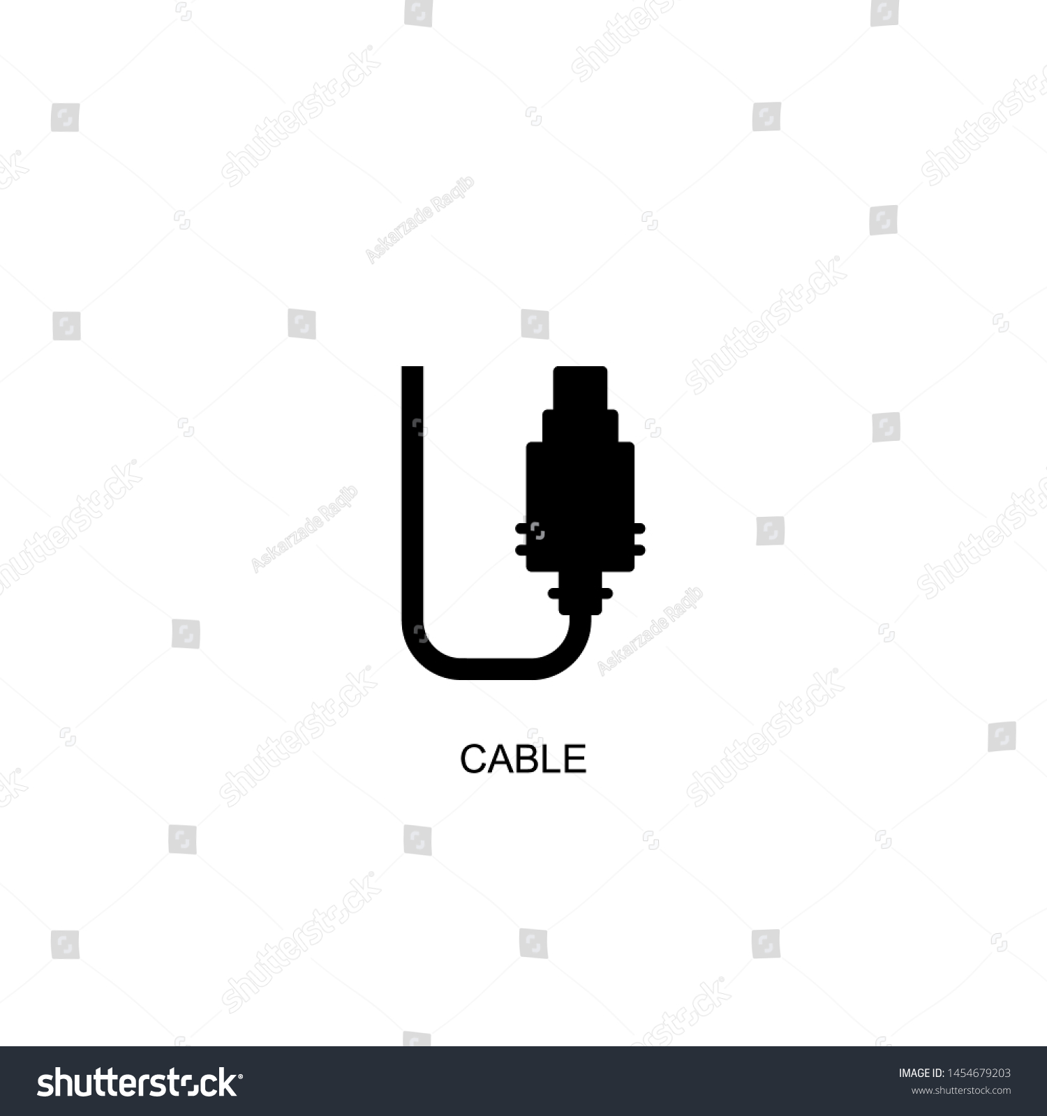 Cable Icon Vector Black Design Stock Vector (Royalty Free) 1454679203 ...