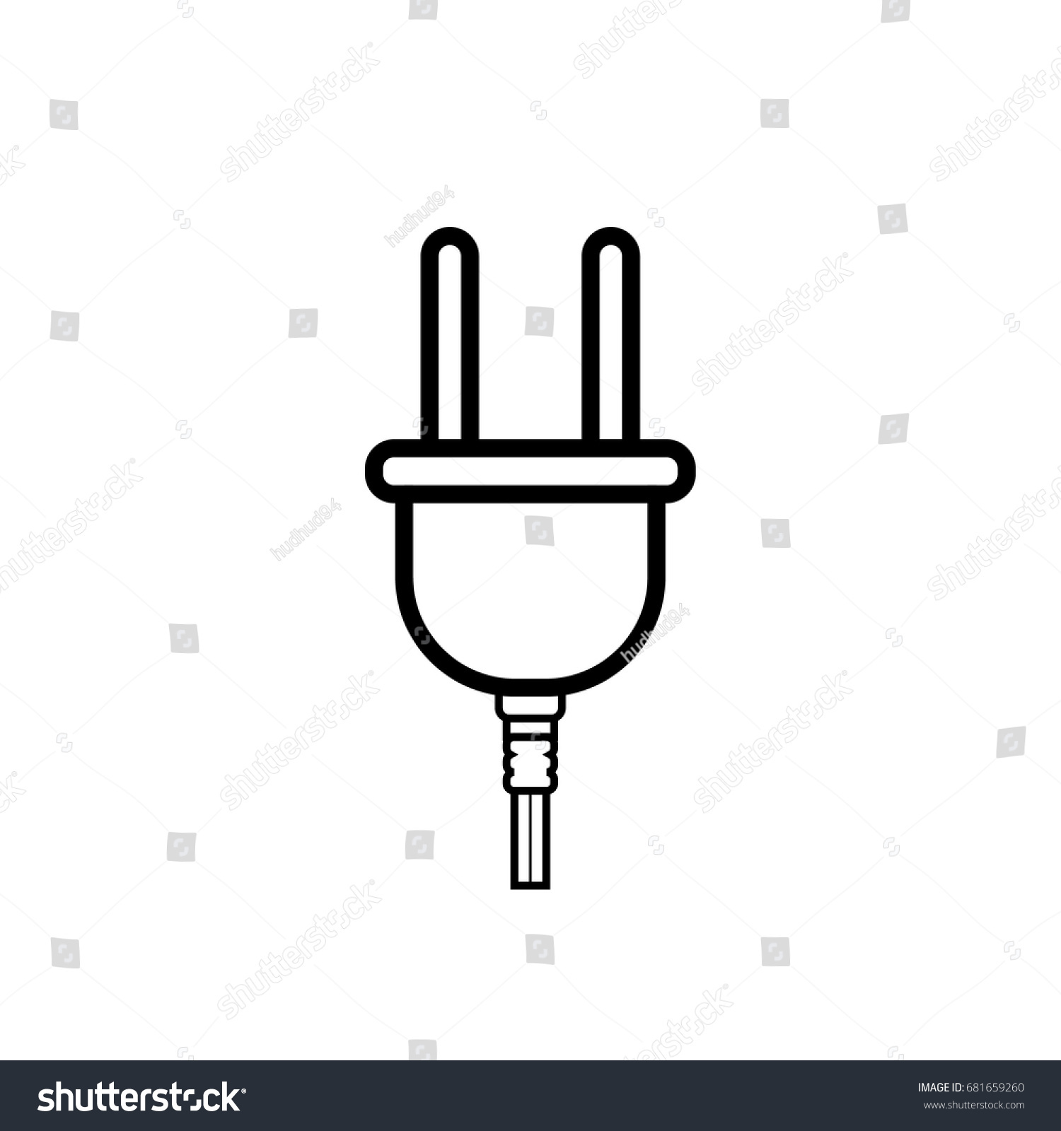 Cable Plugs Icon Vector Stock Vector (Royalty Free) 681659260 ...