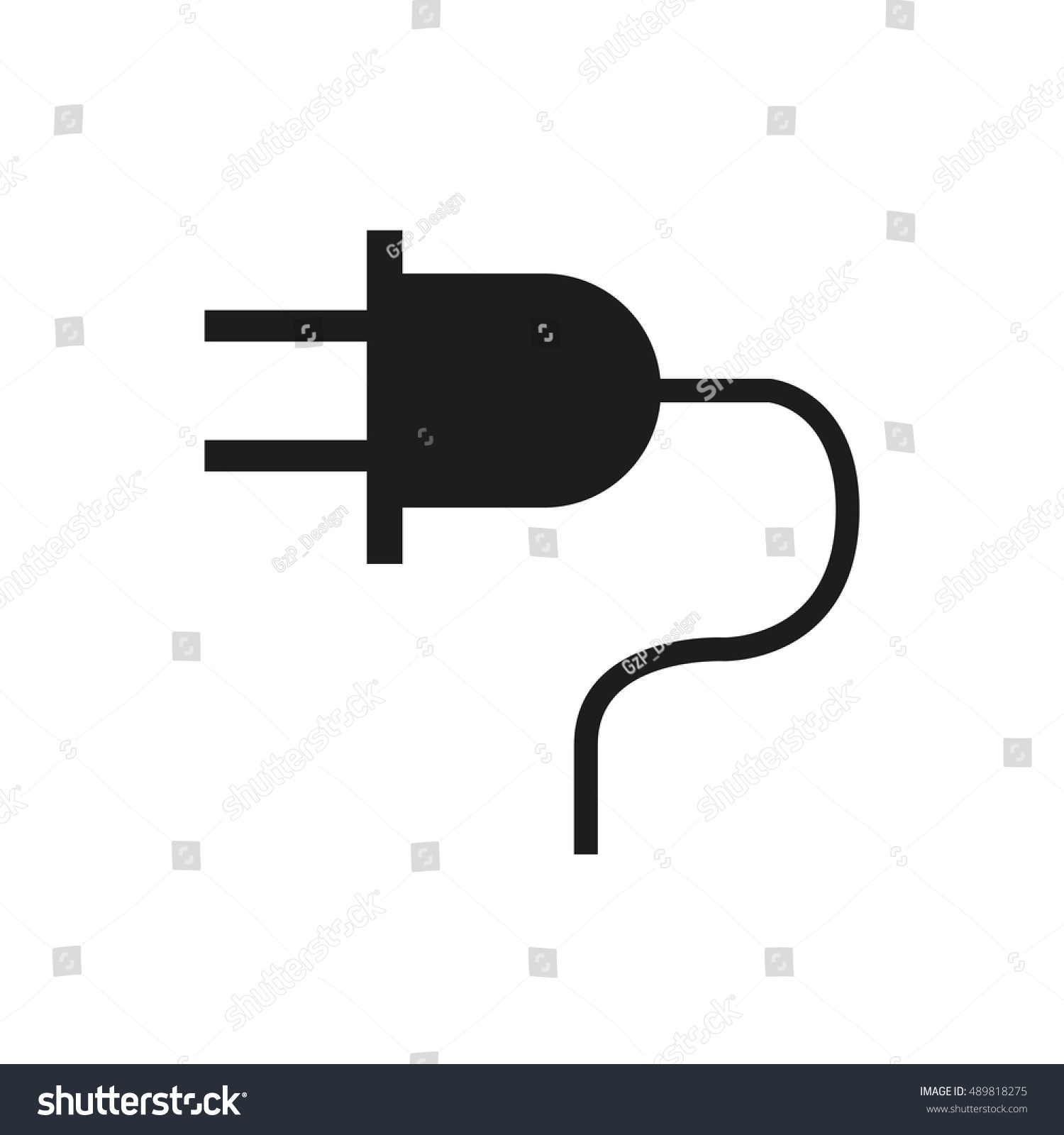 Cable Plugs Iconvector Illustration Stock Vector (Royalty Free) 489818275
