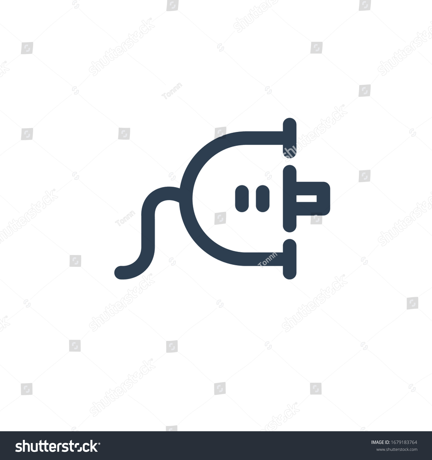 Cable Plugs Technology Icon Outline Stock Vector (Royalty Free ...