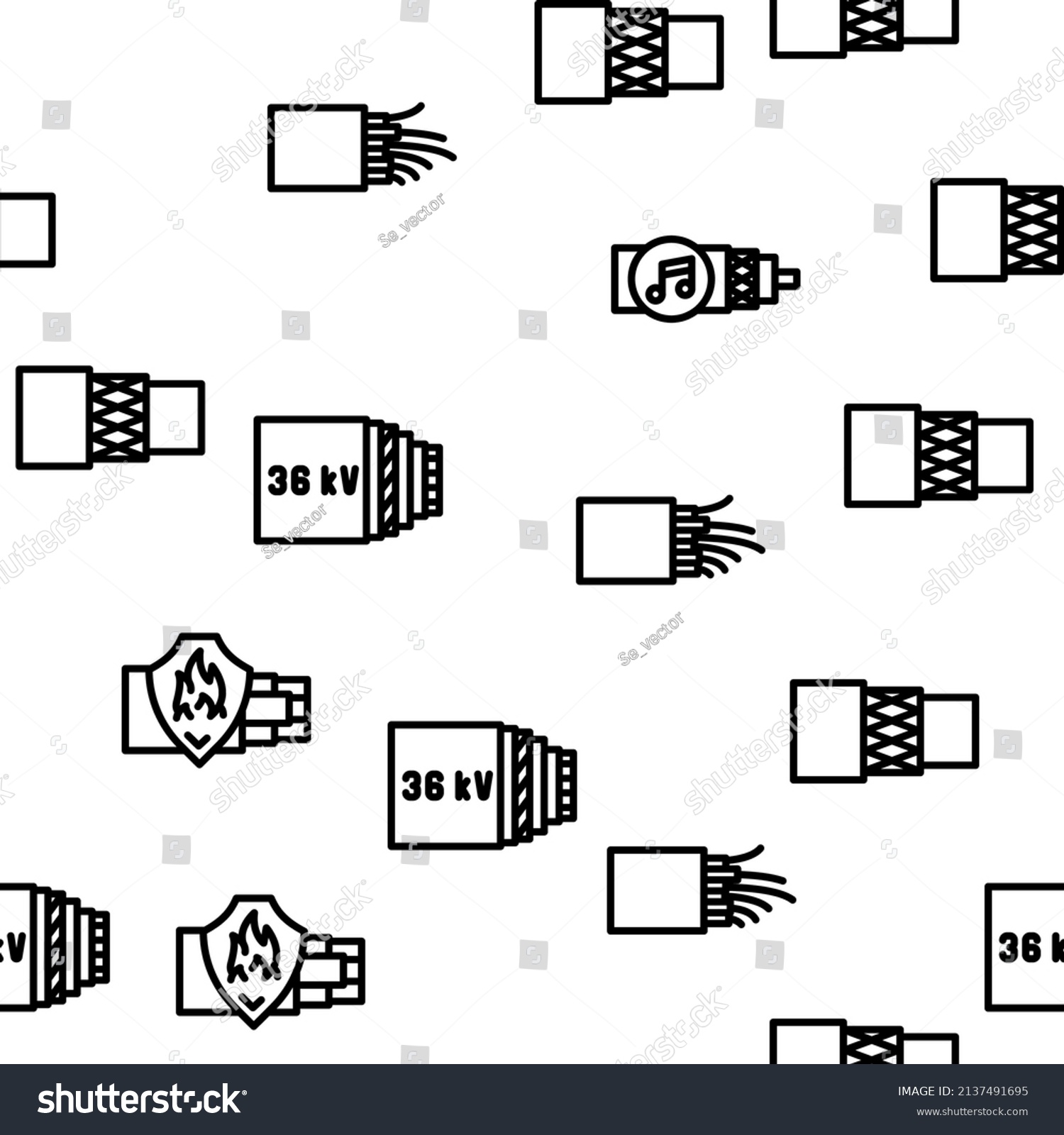 Cable Wire Electrical System Vector Seamless Stock Vector (Royalty Free ...