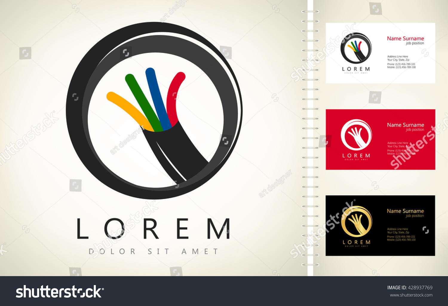 Cable Wires Wiring Logo: vector de stock (libre de regalías) 428937769 ...