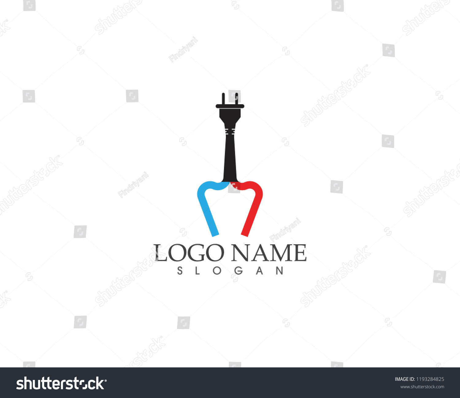 Cable Plug Electricity Icon Logo Vector Stock Vector (Royalty Free ...