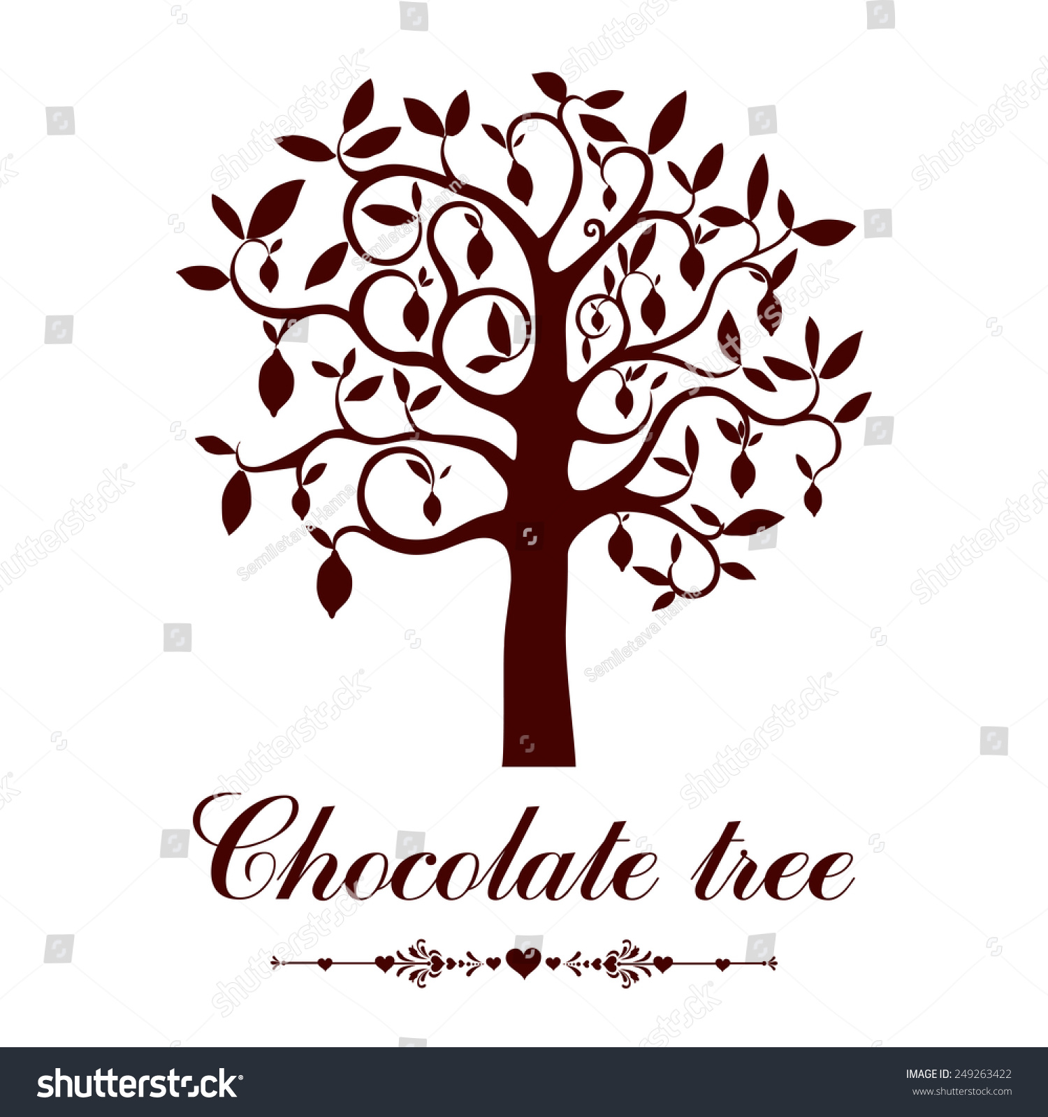 Cacao Tree Isolated On White Background Stock Vector (Royalty Free ...