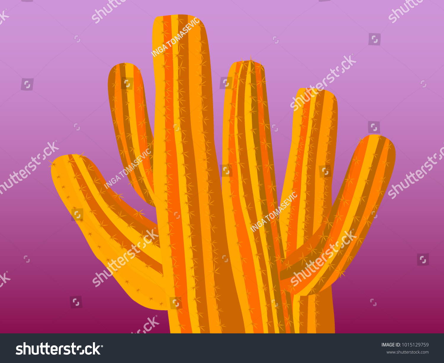 Cacti Orange Vector Cactus Prickly Tree Stock Vector (Royalty Free ...