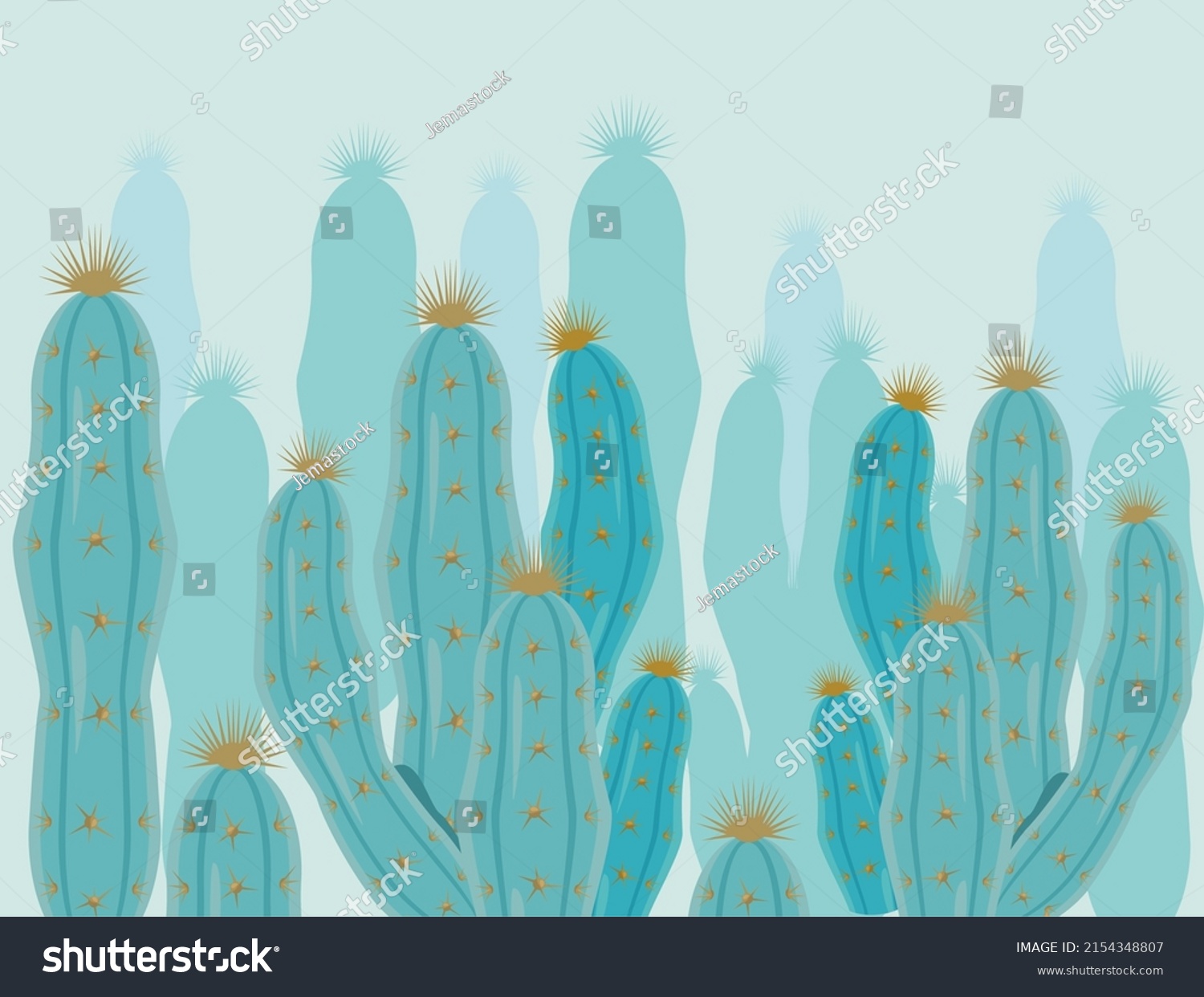 Cactus Deserts Plants Poster Background Stock Vector (Royalty Free ...