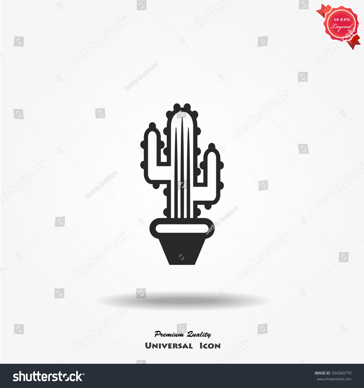 Cactus Icon Vector Stock Vector Royalty Free 594360770 Shutterstock