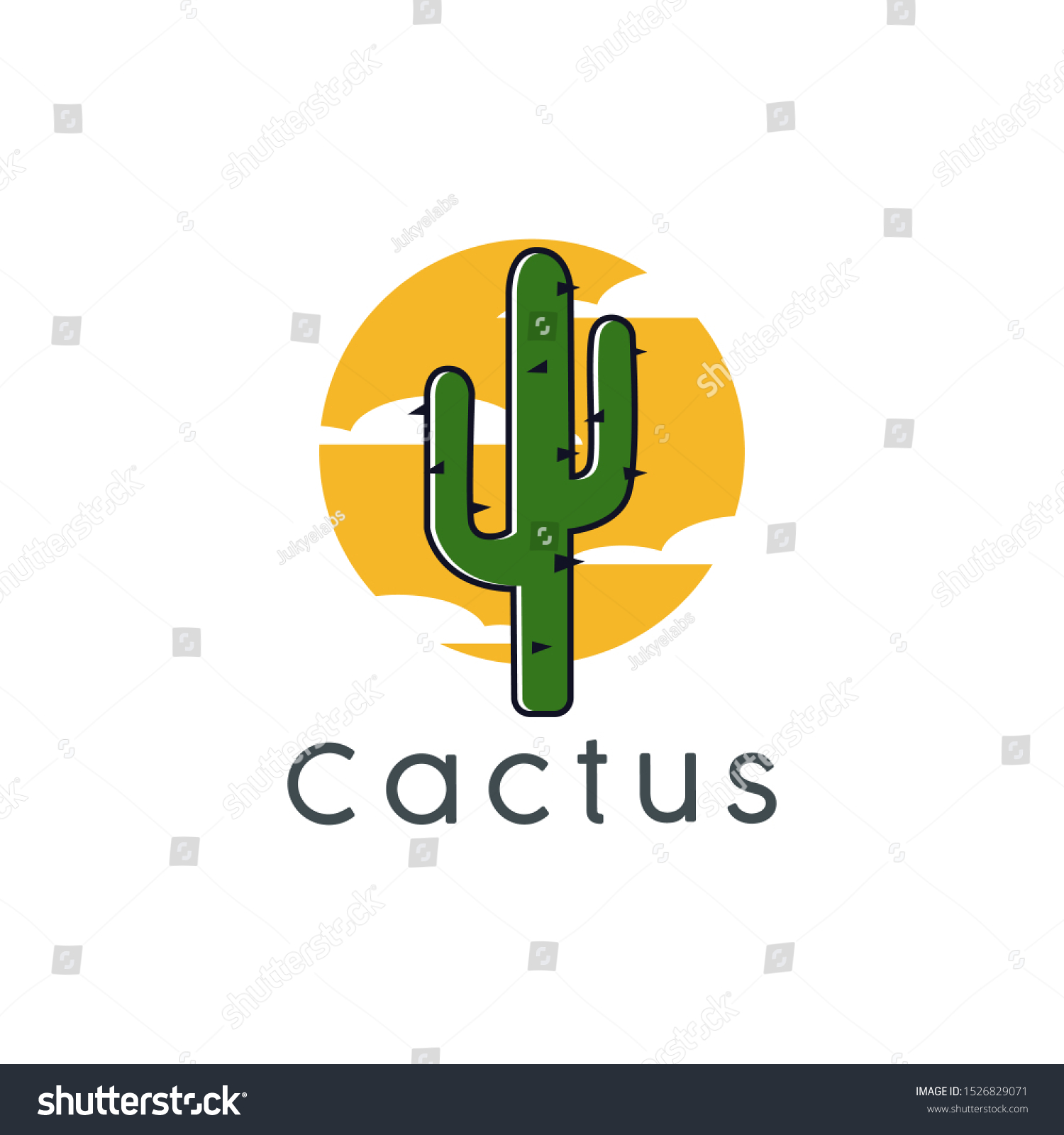 Cactus Logo Design Badges Vector Illustrations Stock Vector (Royalty ...