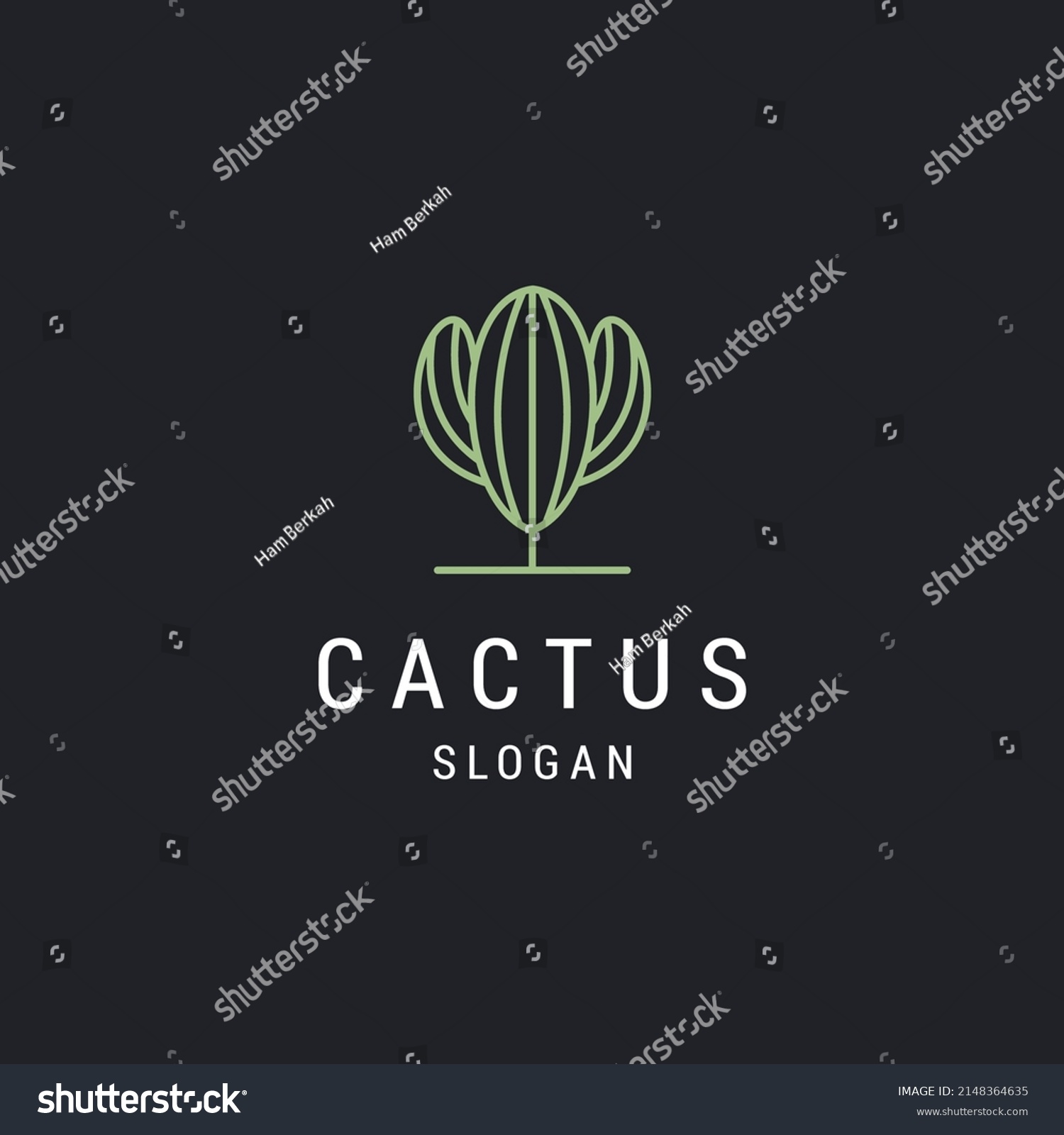 Cactus Logo Icon Flat Design Template Stock Vector (Royalty Free ...