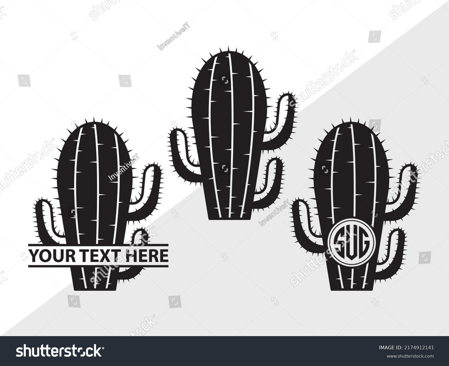 Cactus Svg Printable Vector Illustration Stock Vector (Royalty Free ...