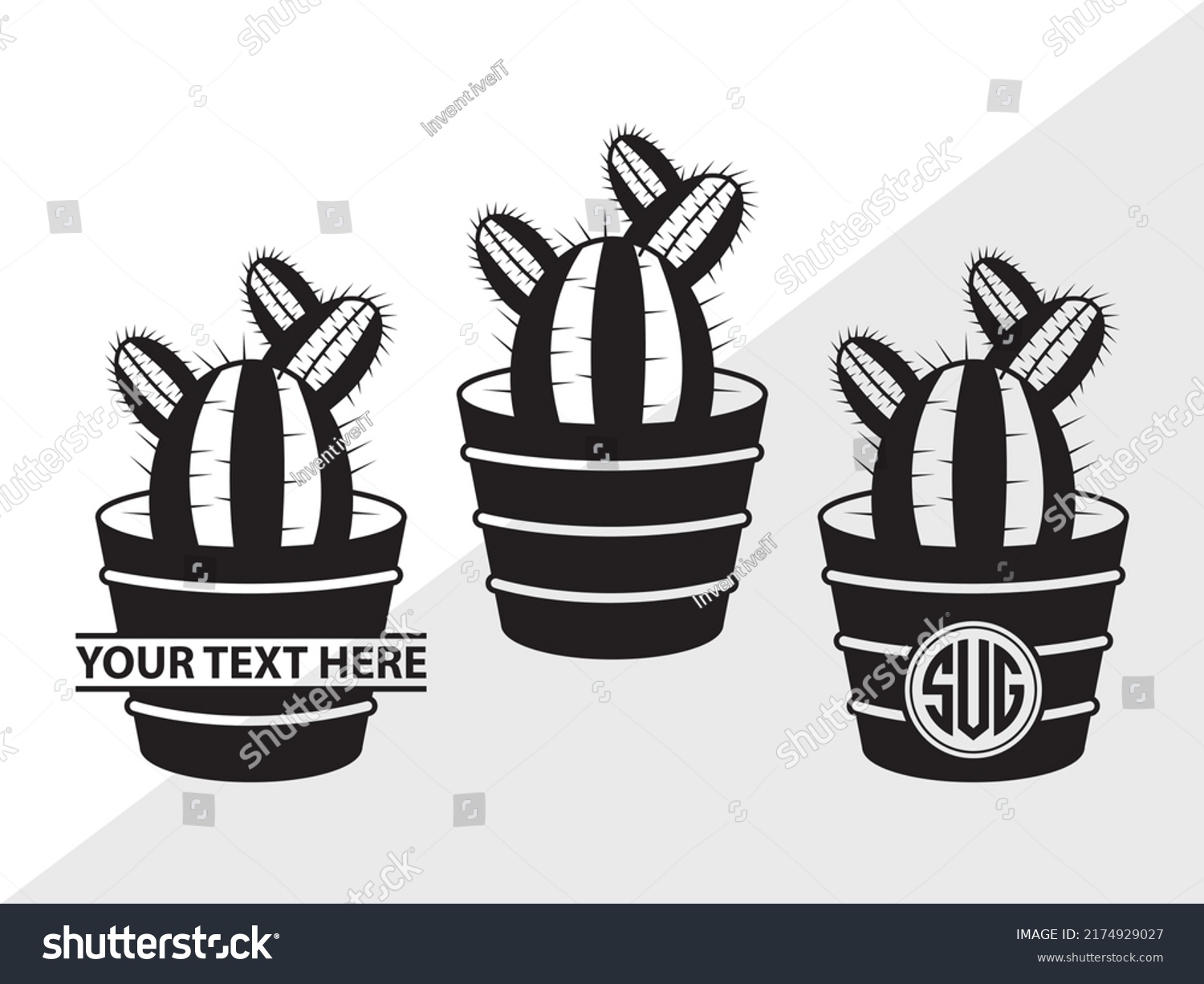 Cactus Svg Printable Vector Illustration Stock Vector (Royalty Free ...