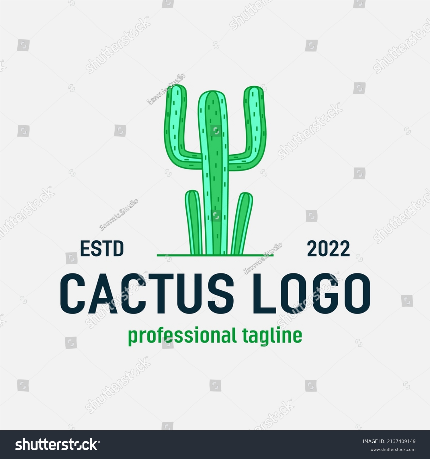 Cactus Tree Logo Design Template Stock Vector (Royalty Free) 2137409149 ...