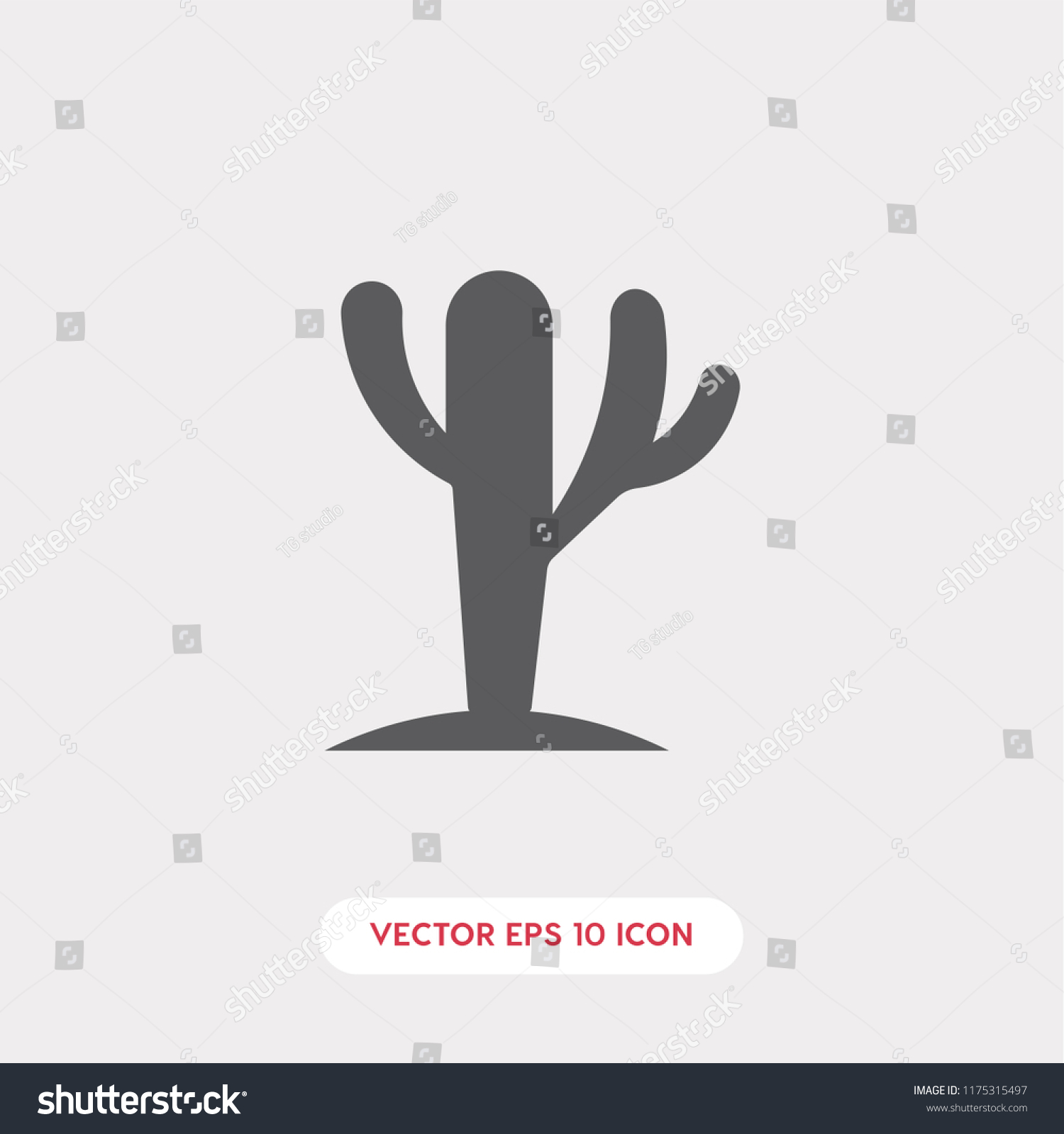 Cactus Vector Icon Tree Symbol Stock Vector (Royalty Free) 1175315497 ...