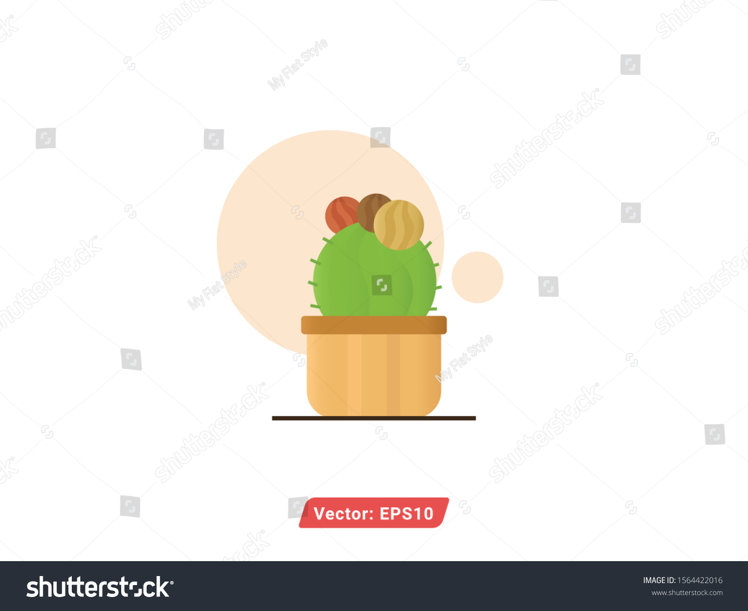 Cactus Vector Illustration Cactus Flat Design Stock Vector (Royalty ...