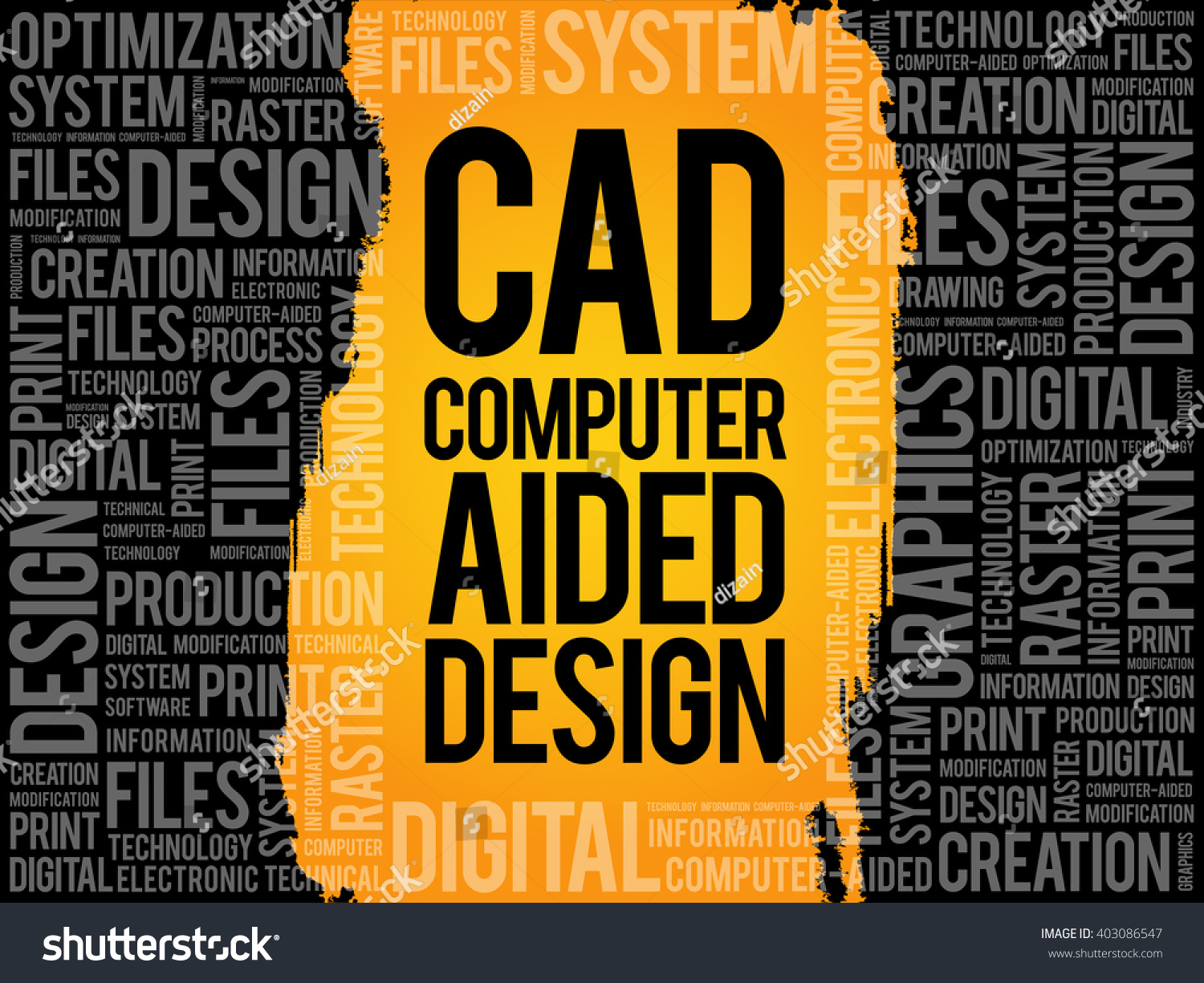 Cad Computer Aided Design Word Cloud Stock Vector (Royalty Free ...