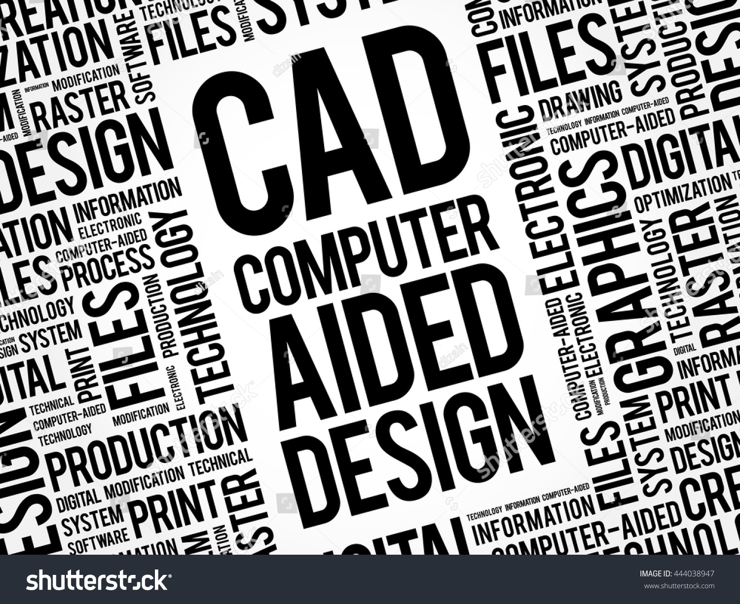 Cad Computer Aided Design Word Cloud Stock Vector (Royalty Free ...