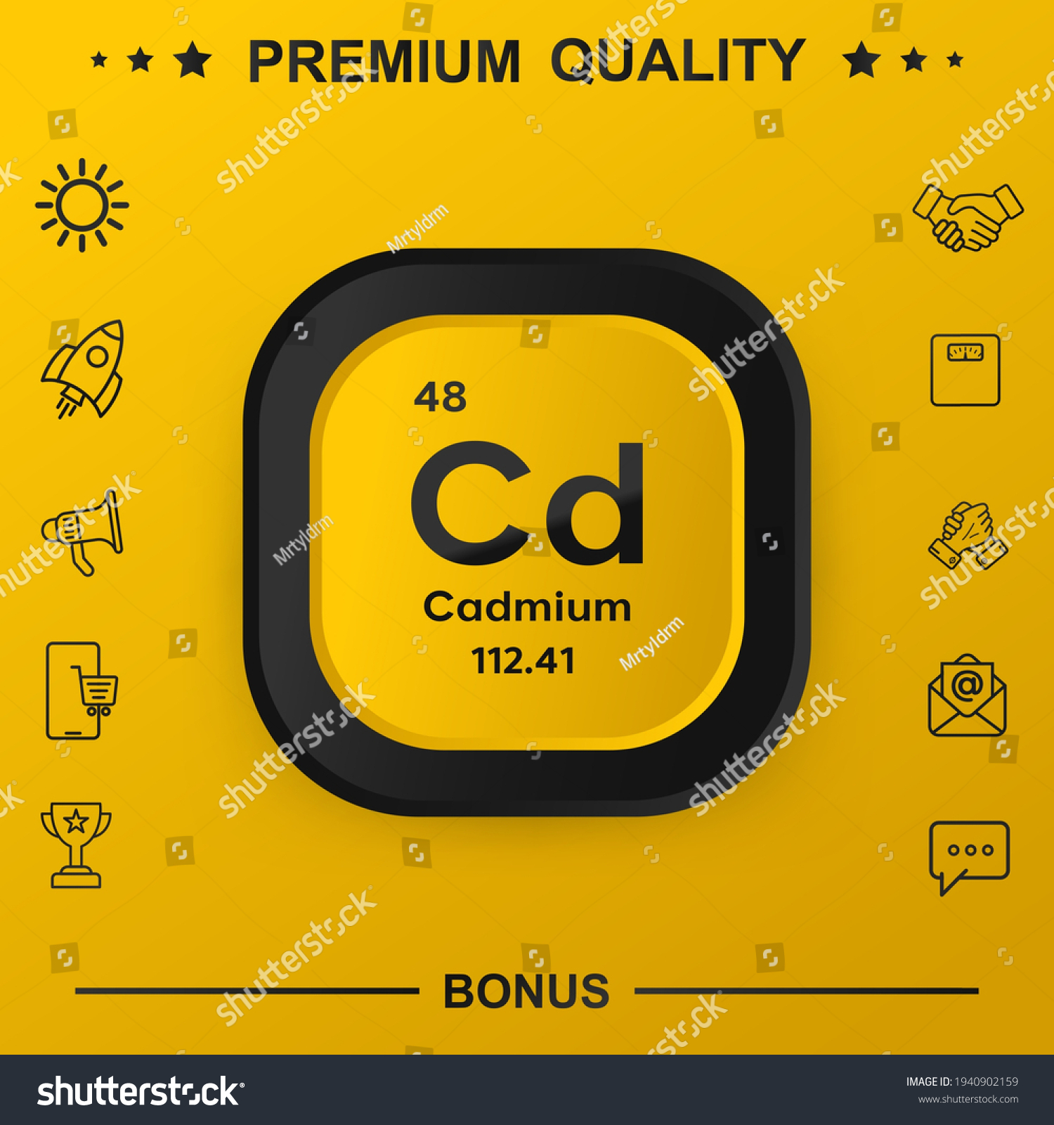 Cadmium Symbol Yellow Button Stock Vector (Royalty Free) 1940902159 ...