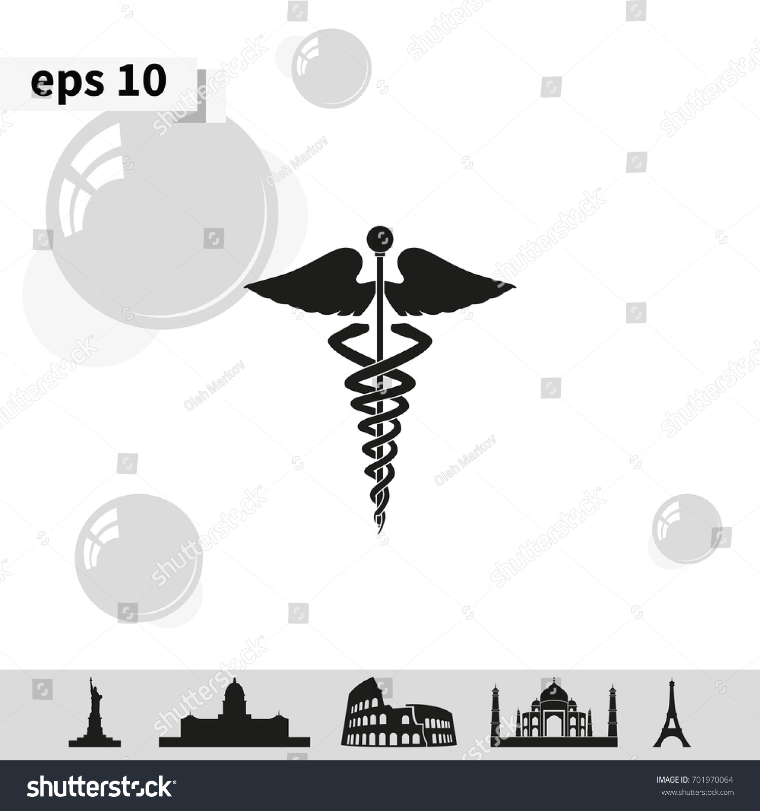Caduceus Medical Symbol Stock Vector (Royalty Free) 701970064 ...
