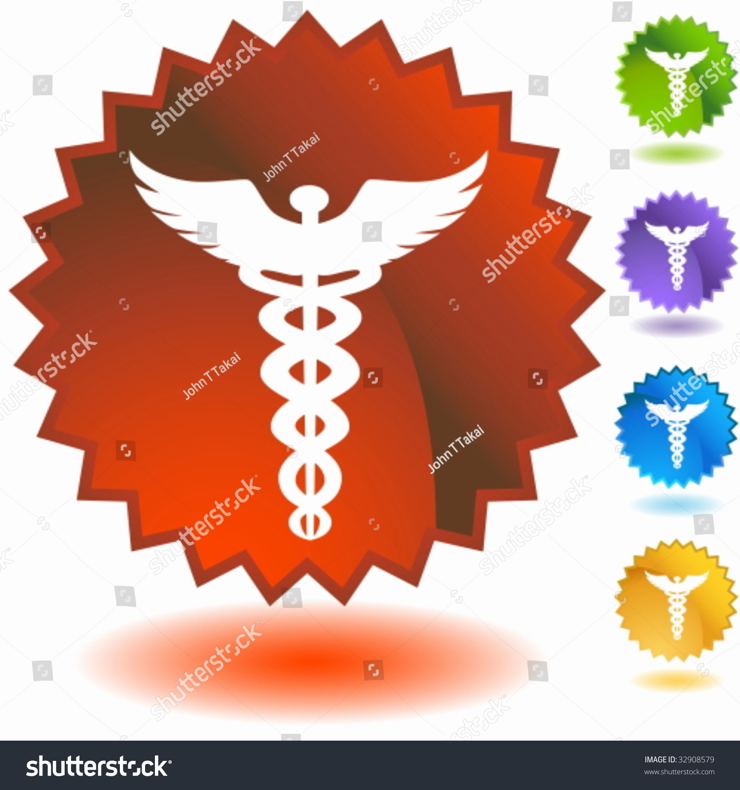 Caduceus Wing Badge Stock Vector (Royalty Free) 32908579