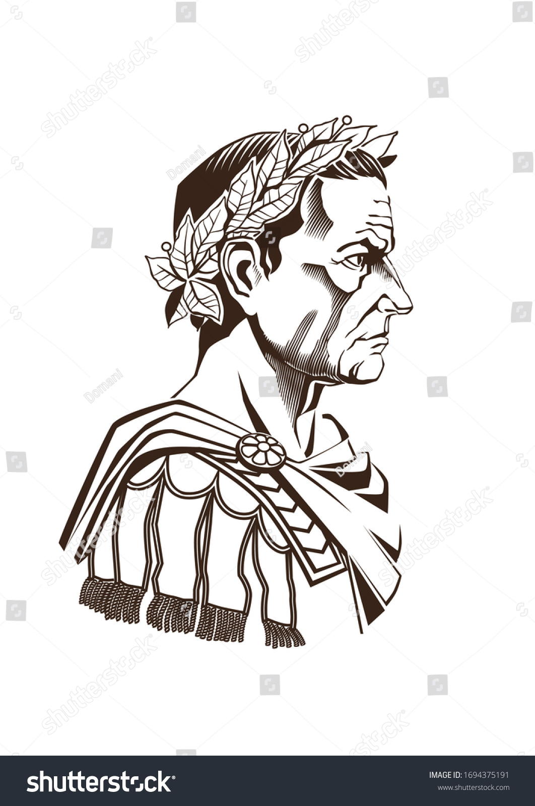 Caesar Julius Roman Empire Vector Illustration Stock Vector (Royalty ...