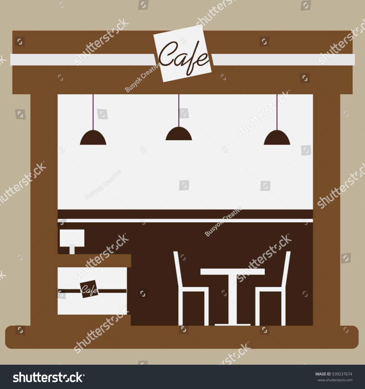 Cafe Shop Facade Storefront Vector Flat Stock Vector (Royalty Free ...