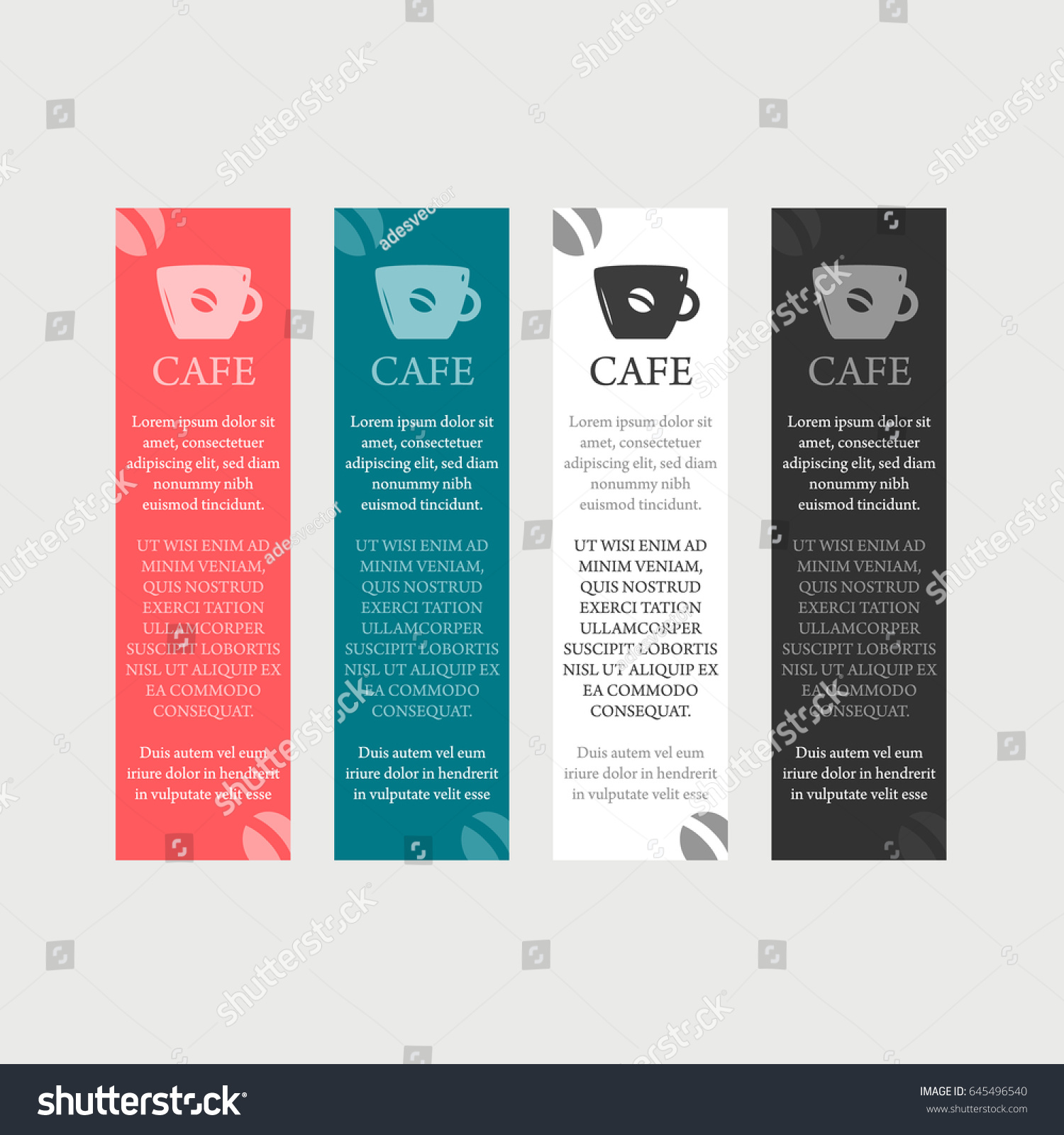 Cafe Coffee Banner Set Stock Vector (Royalty Free) 645496540 | Shutterstock
