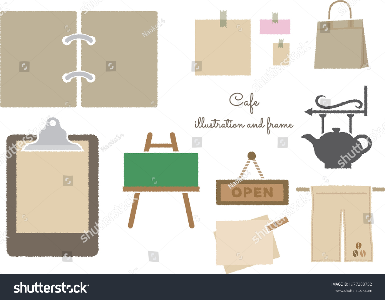 Cafe Illustration Frame Set Stock Vector (Royalty Free) 1977288752 ...