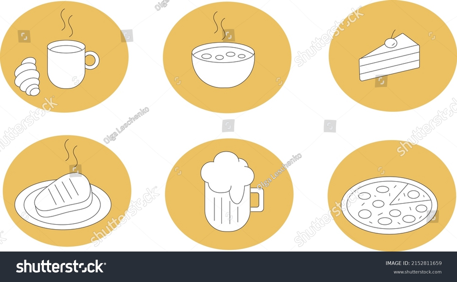 Cafe Menu Icons Vector Illustration Stock Vector (Royalty Free ...