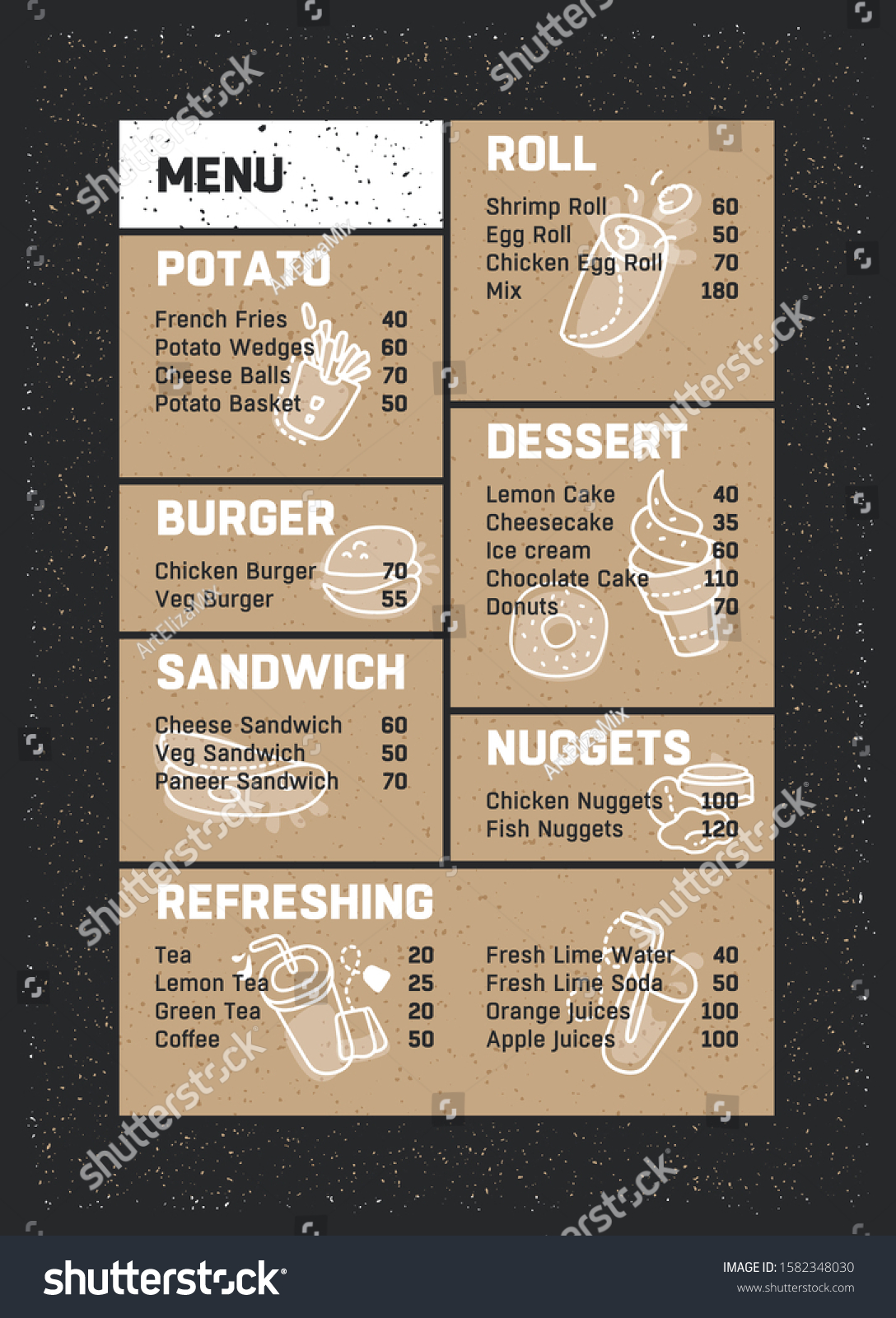 Cafe Menu Template Vector Graphic: เวกเตอร์สต็อก (ปลอดค่าลิขสิทธิ์ ...
