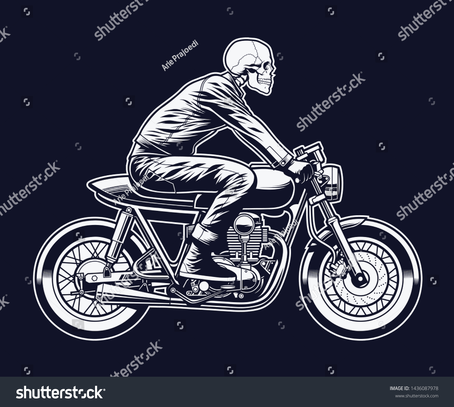 Cafe Racer Vector Illustration Designemblem Elements Stock Vector ...