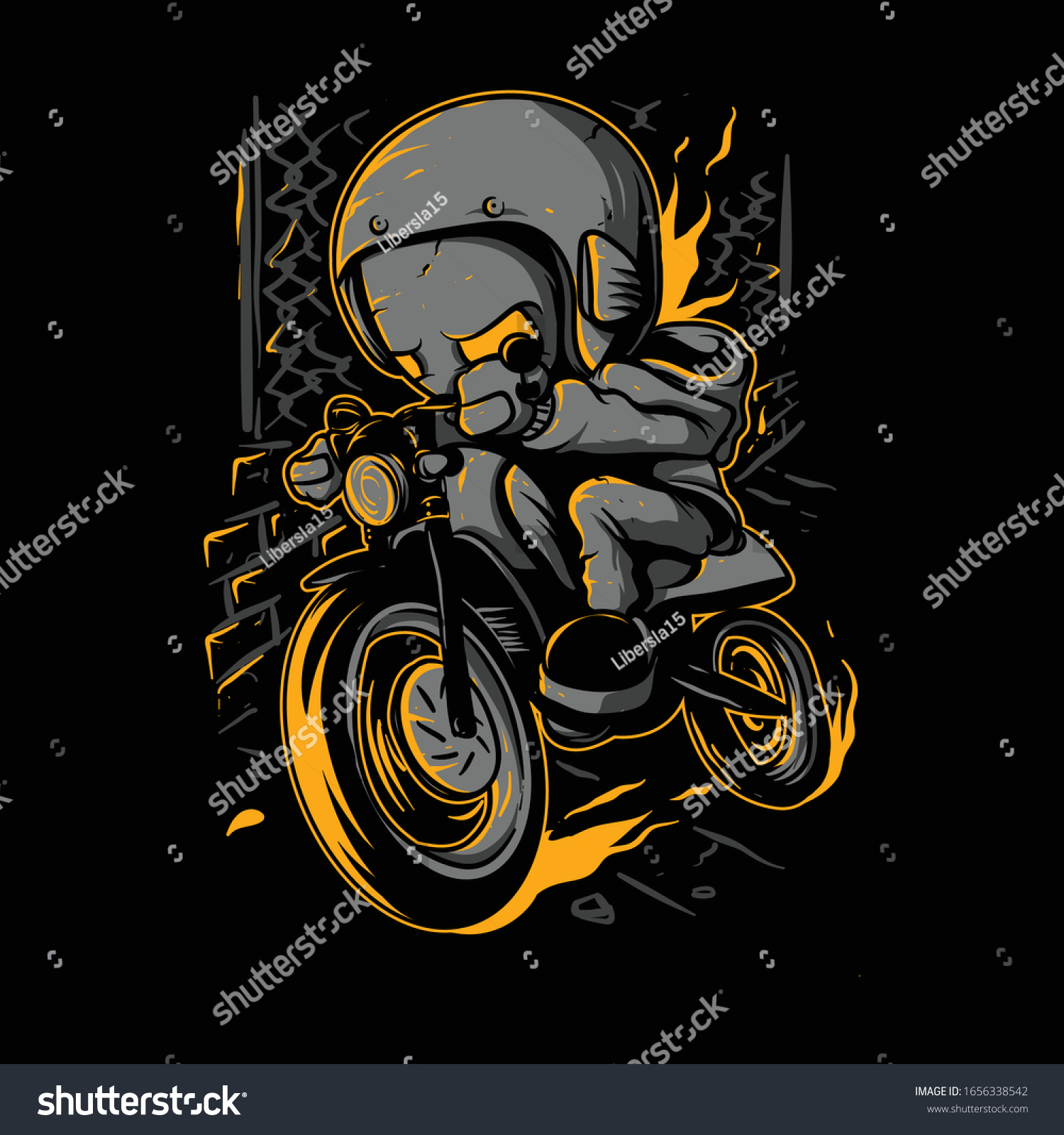 Caferacer Artwork Illustration File Vector Editable Stock Vector ...