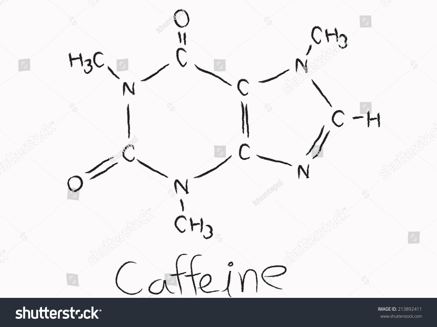 Caffeine Chemical Structure Stock Vector (Royalty Free) 213892411