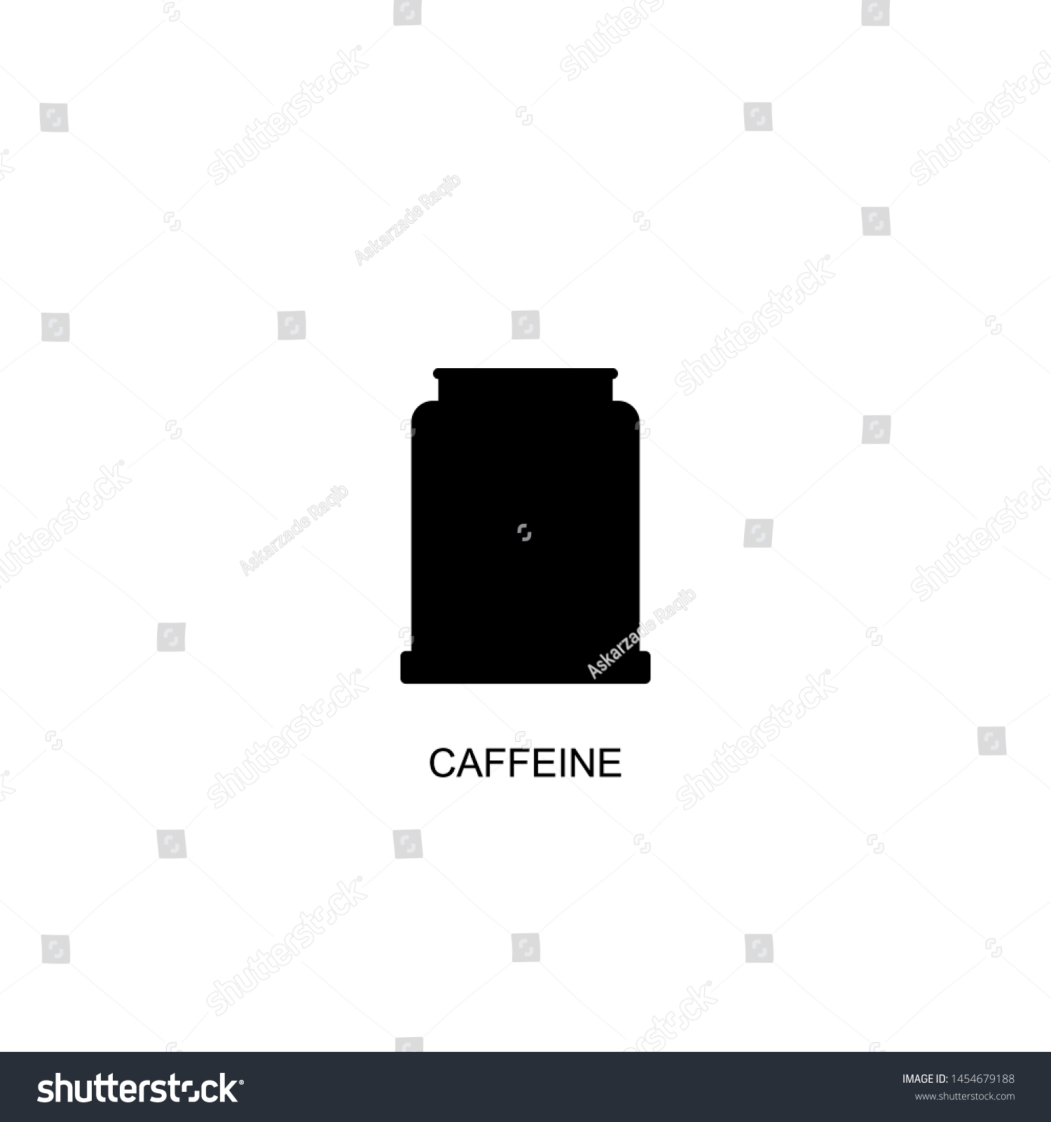 Caffeine Icon Vector Black Design Stock Vector (Royalty Free ...