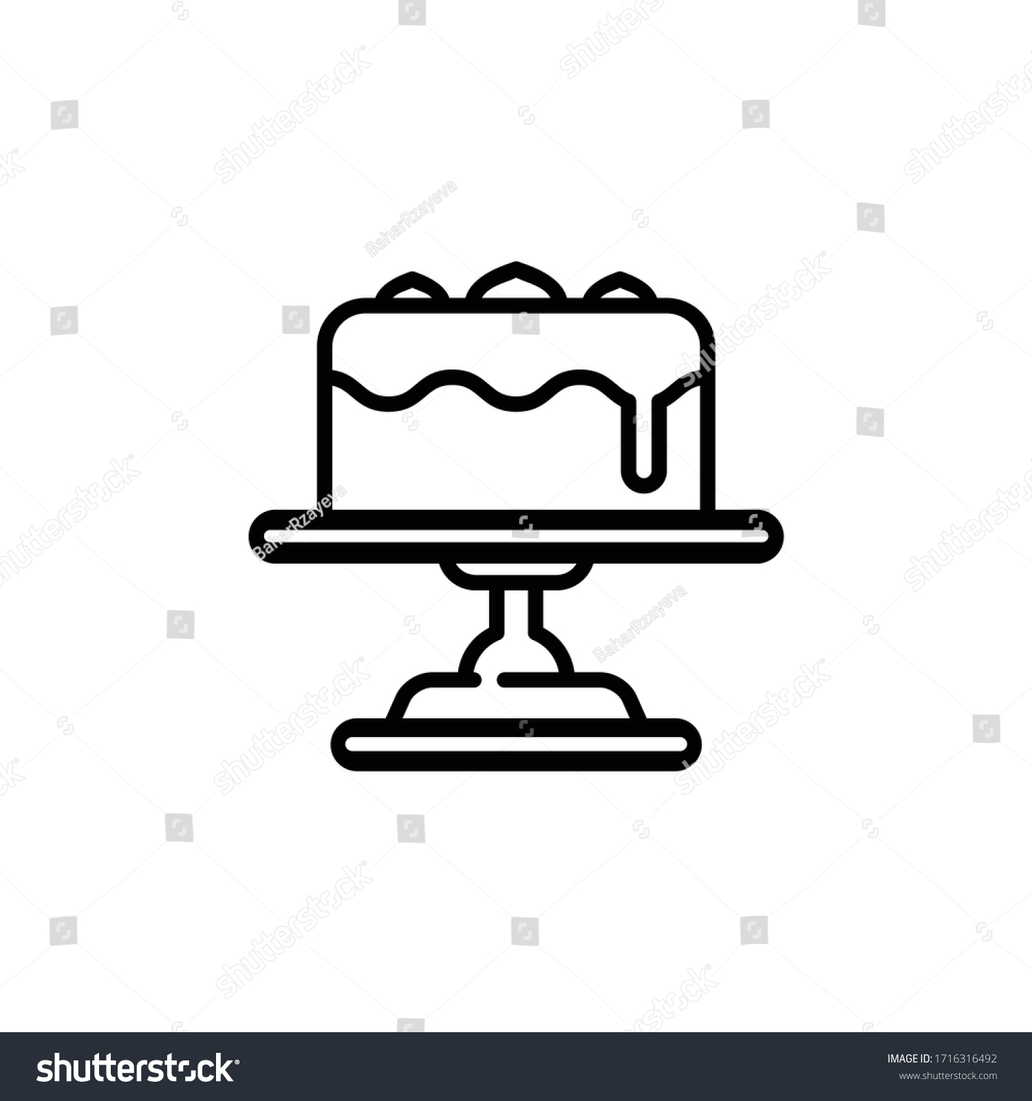 Cake Black Icon Vector Illustration Stock Vector (Royalty Free ...