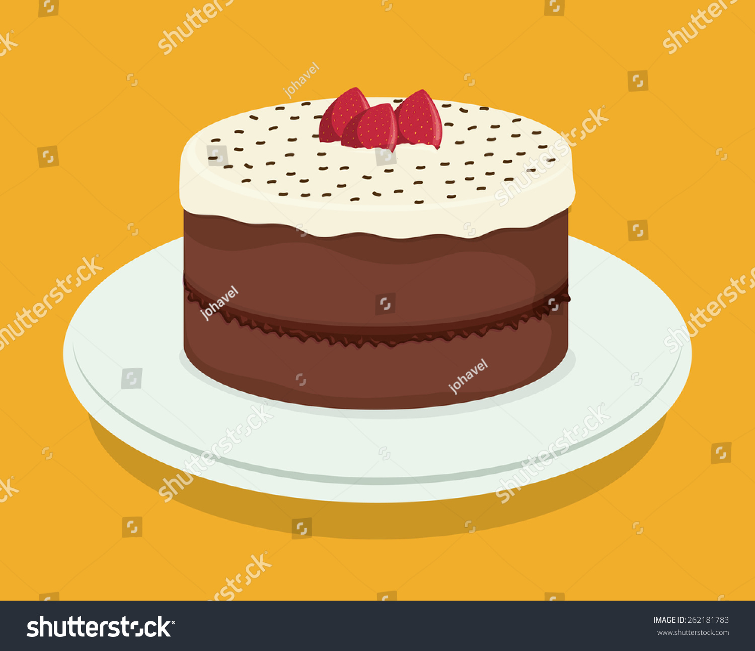 Cake Design Over Yellow Background Vector Stock Vector (Royalty Free ...