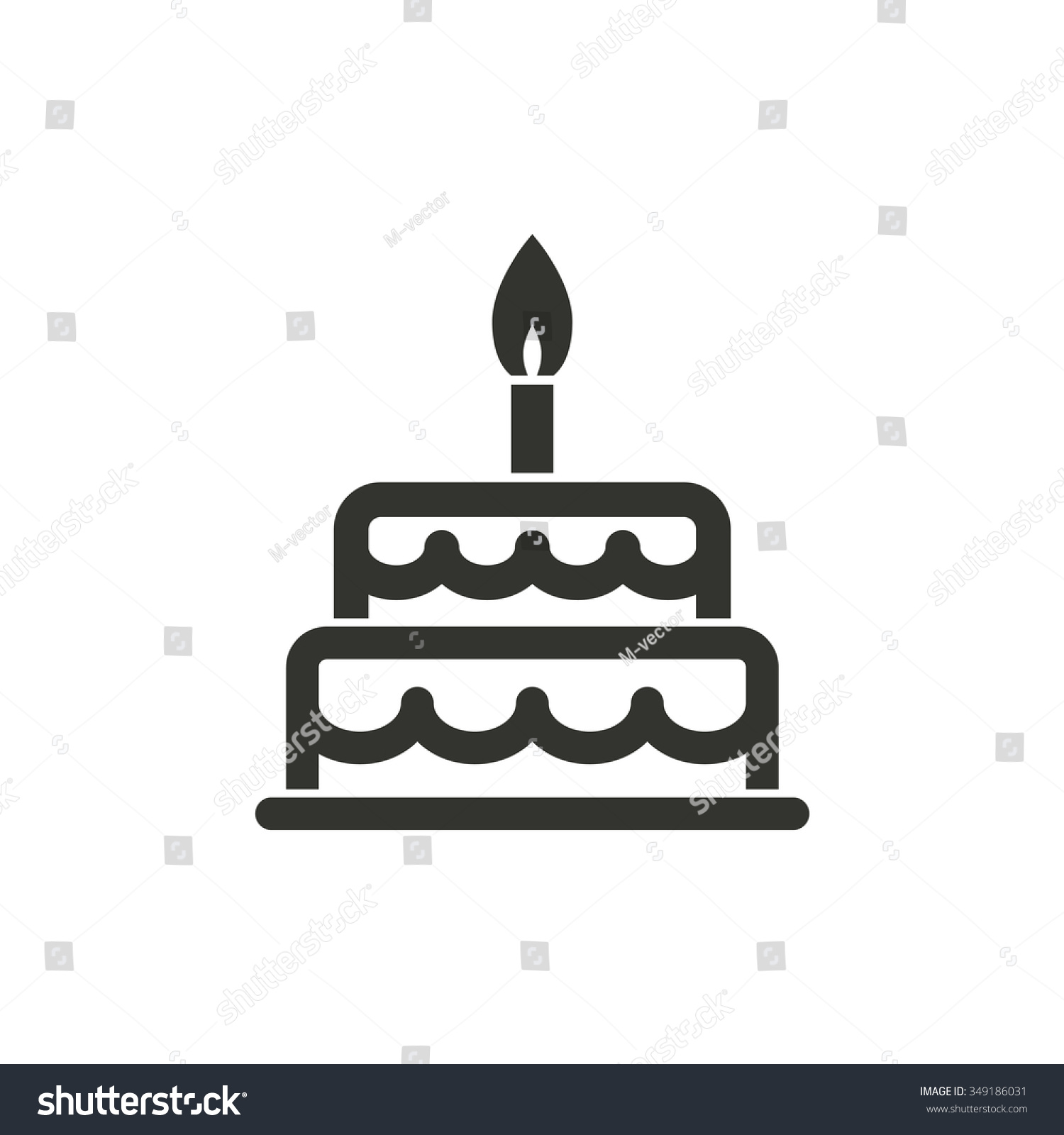 Cake Icon On White Background Vector Stock Vector (Royalty Free ...